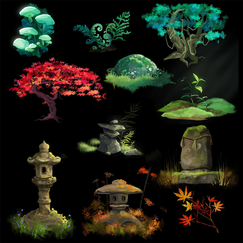 ArtStation - Japanese Forest Props