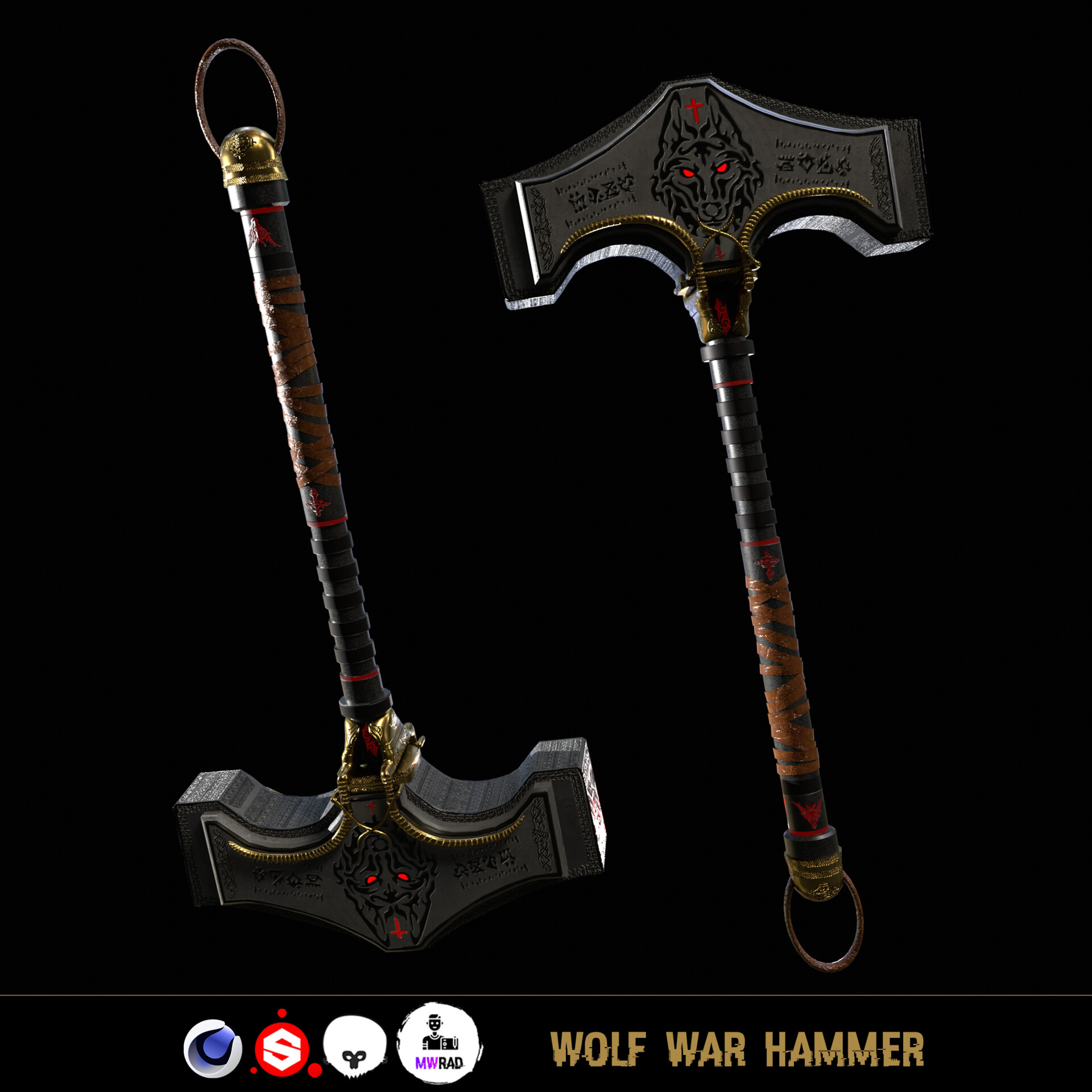 ArtStation - Wolf War Hammer 🐺🔥⚒