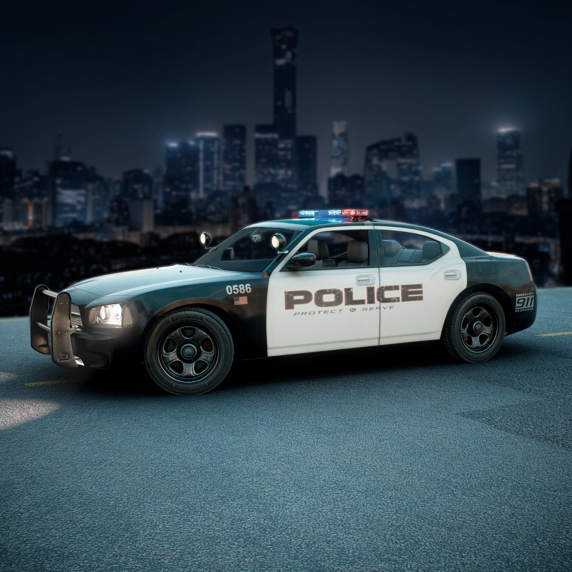 ArtStation - Dodge CHARGER. Sixth generation: 2006–2010 (LX) Police car.