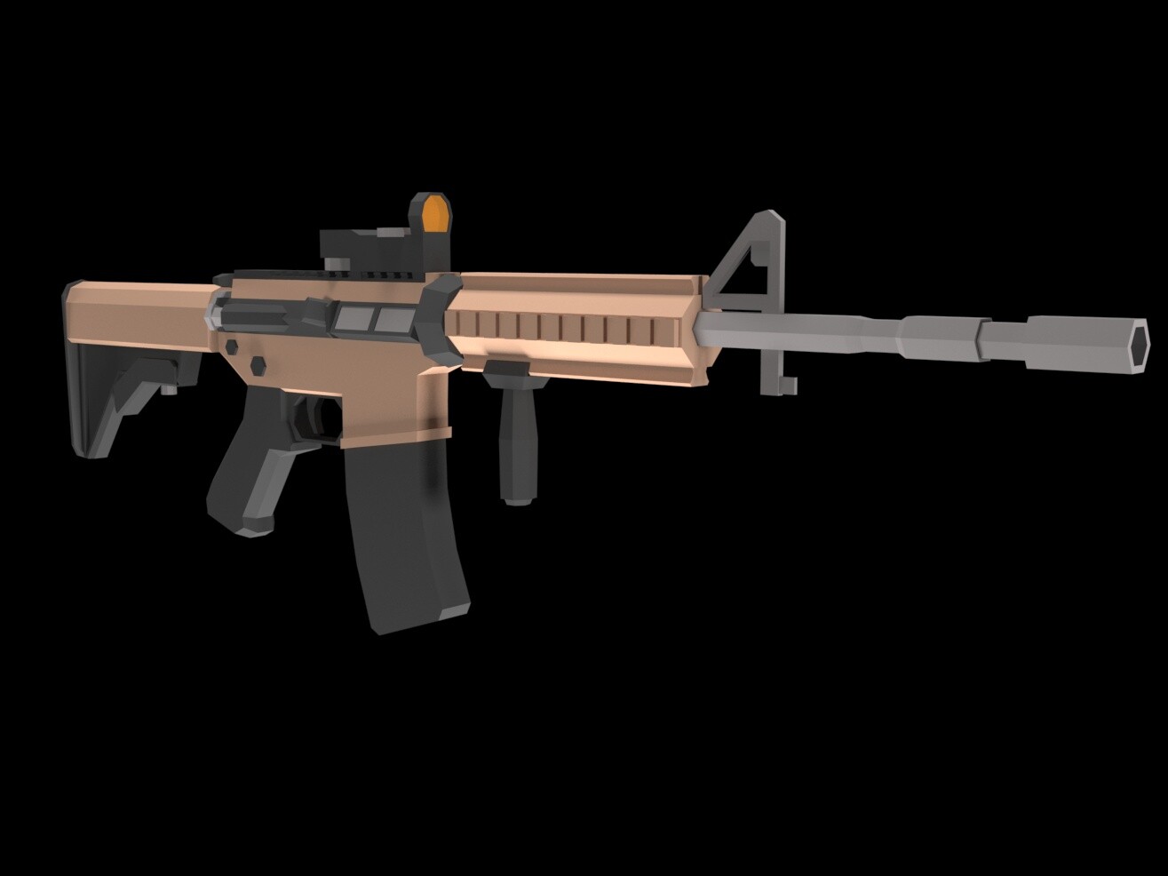 ArtStation - Low Poly Carbine M416