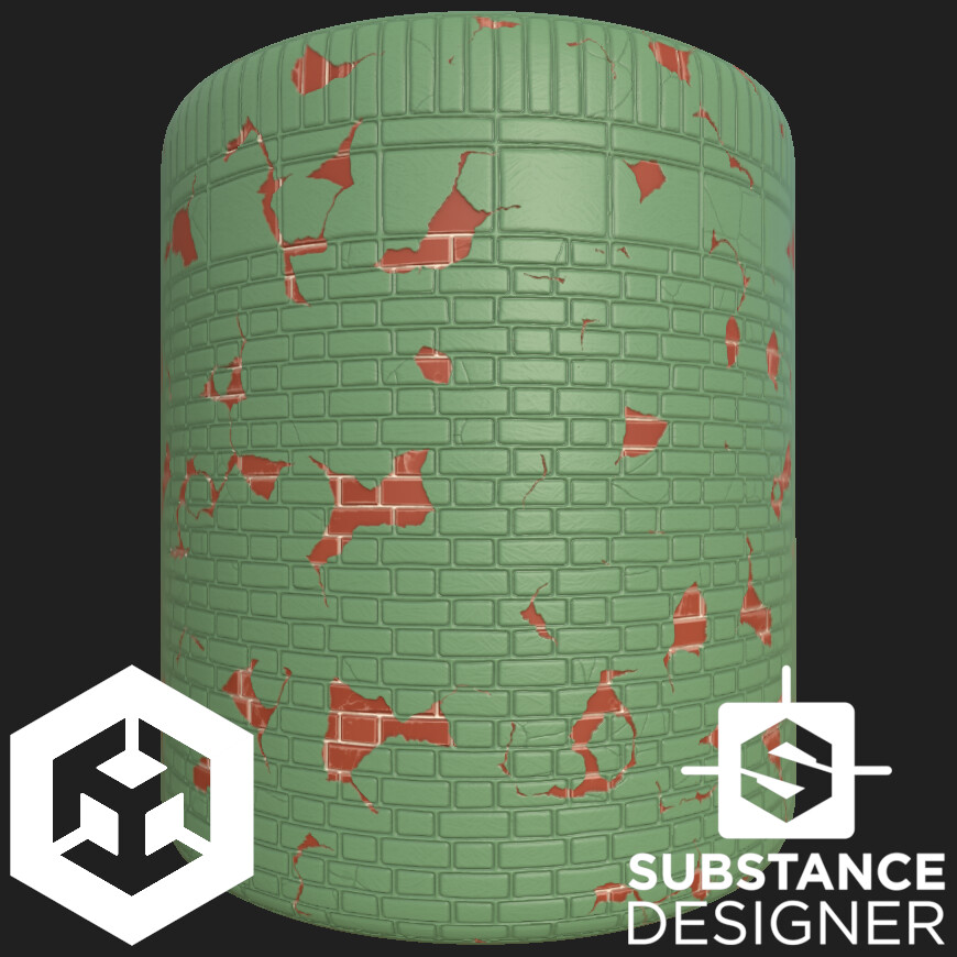 ArtStation - WIP: Painted Brick Damaged
