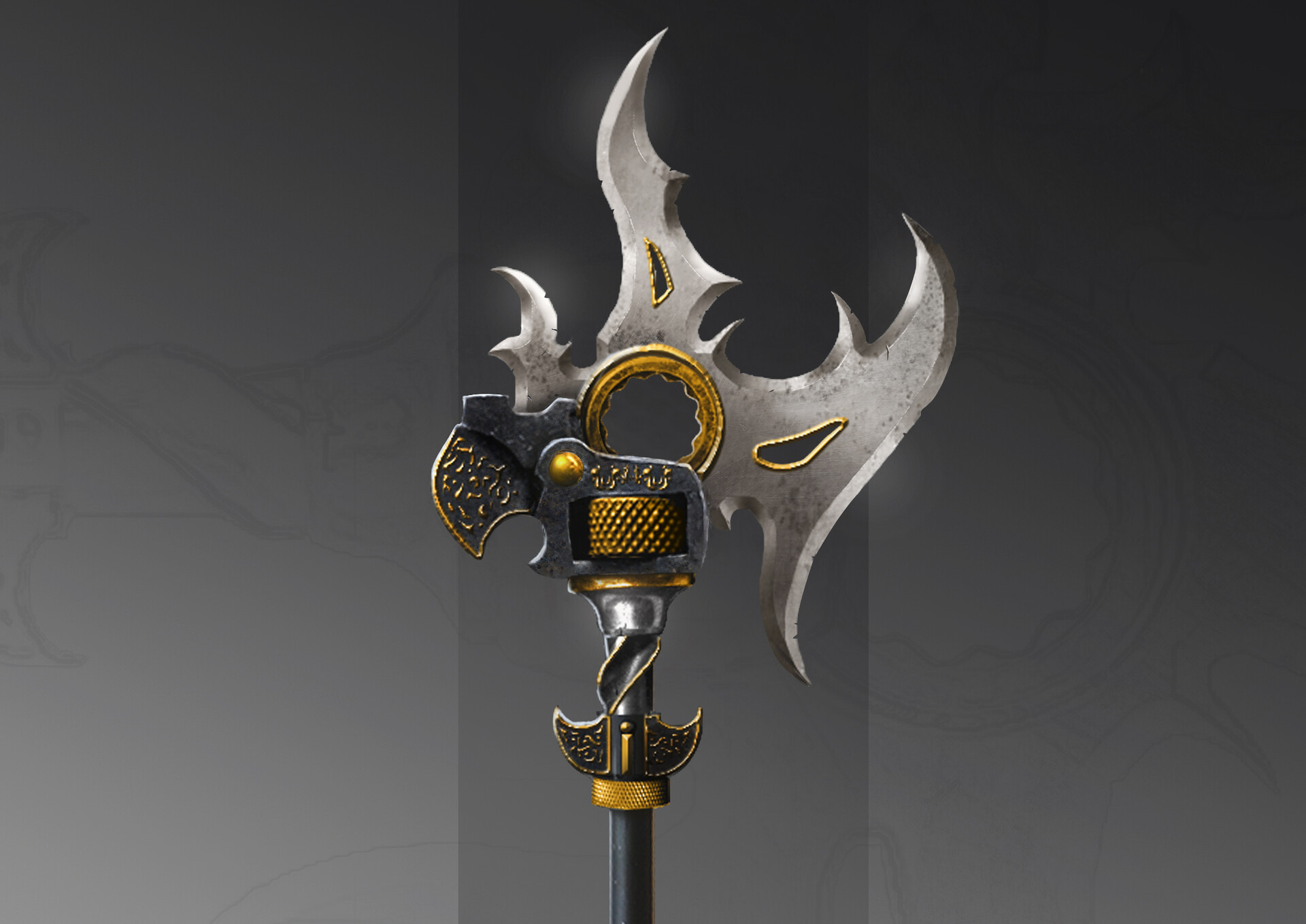 ArtStation - LIGHTNING SPANNER - WEAPON DESIGN BATTLE AXE