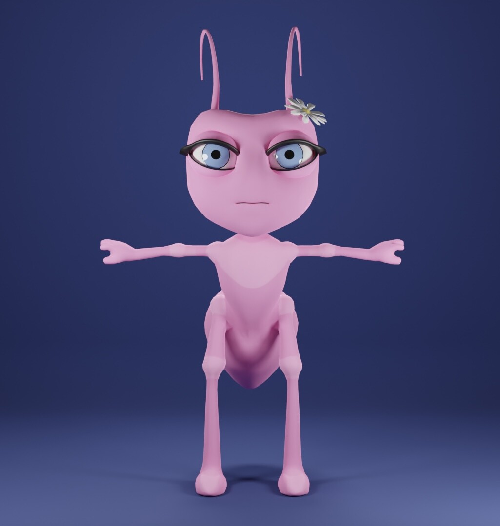 ArtStation - Cute Stylized Pink Blue Purple Ant