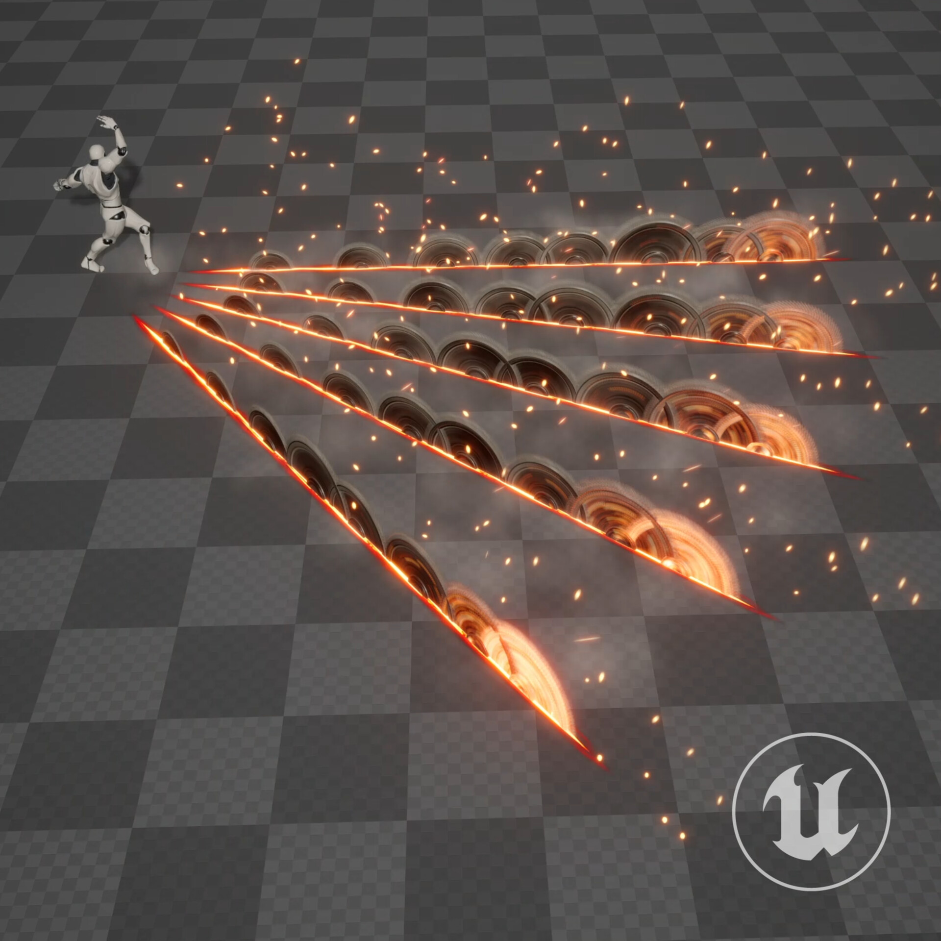 ArtStation - Lines of saws AoE VFX