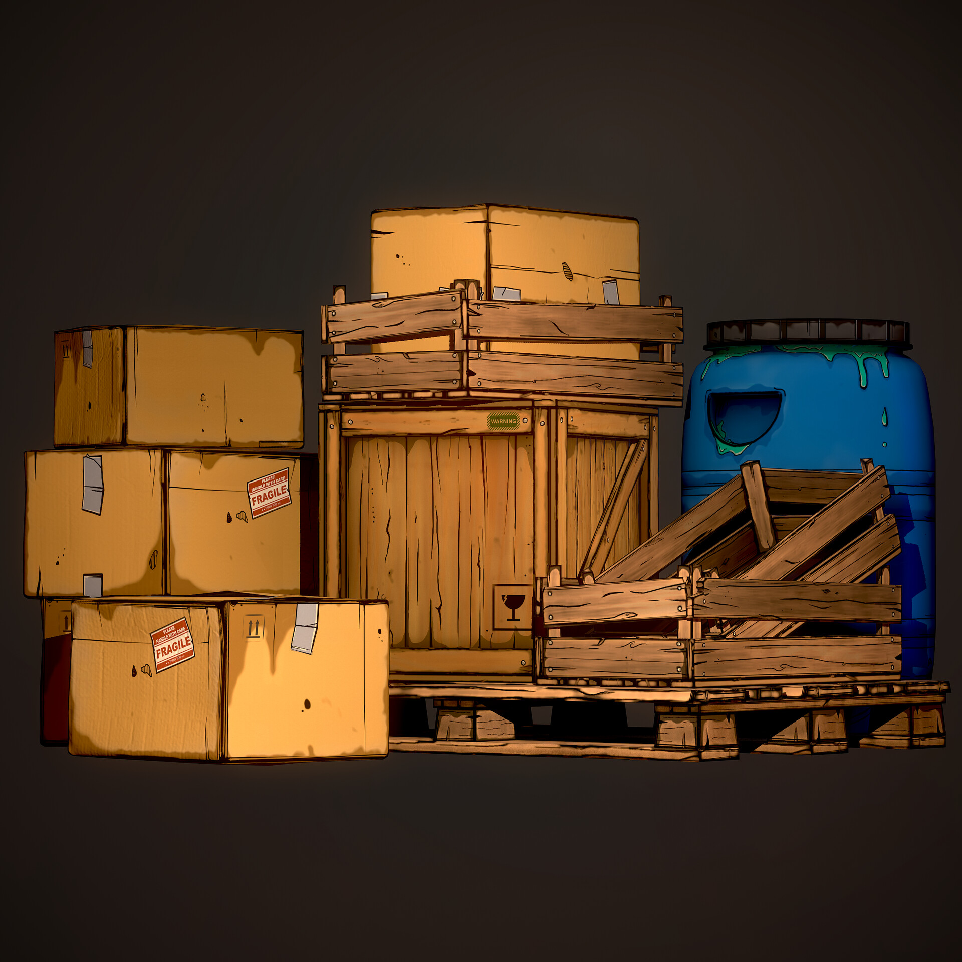 ArtStation - Warehouse asset (Borderlands Style)