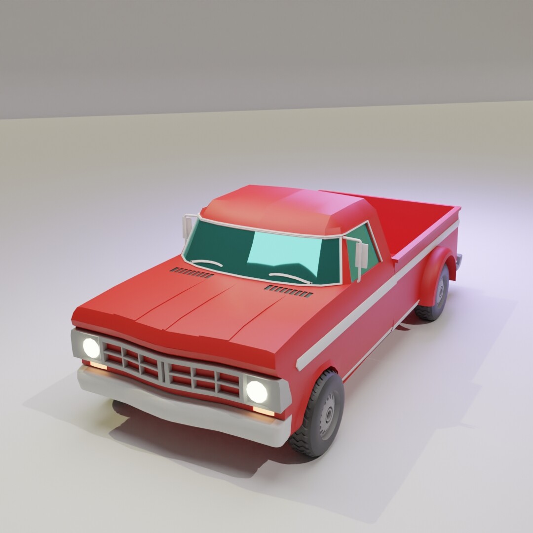 ArtStation - Pickup Truck Low-poly 3D model