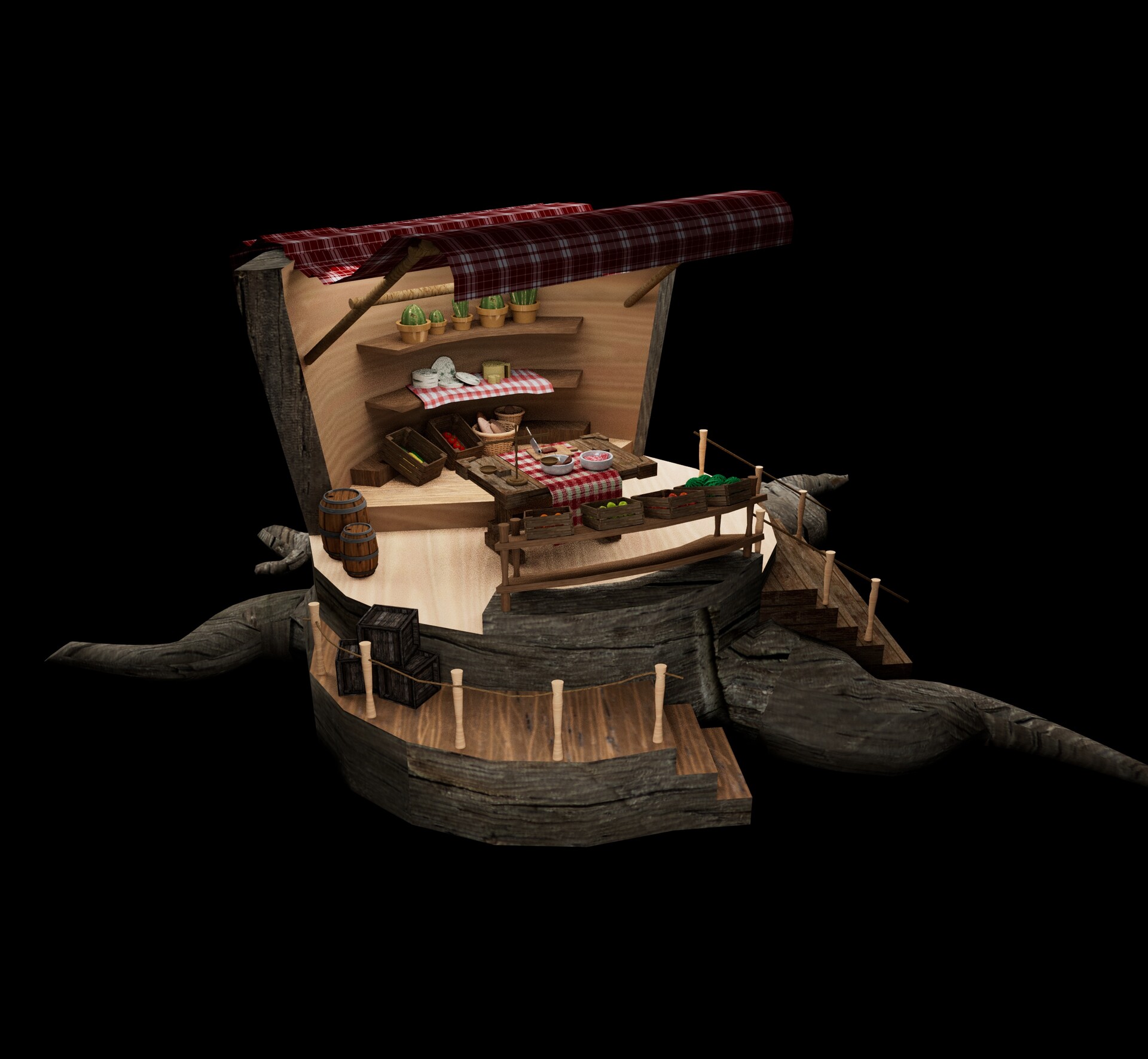 ArtStation - Market Stall Tree