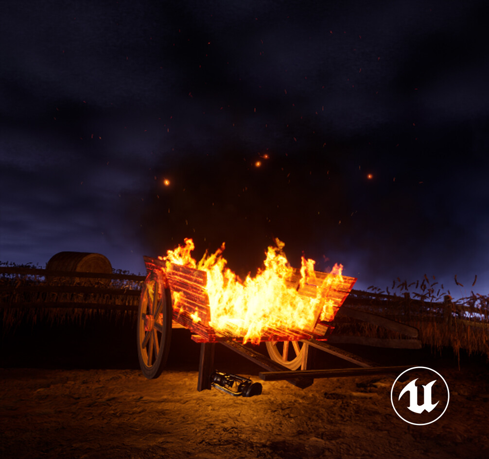 ArtStation - Fire on the farm