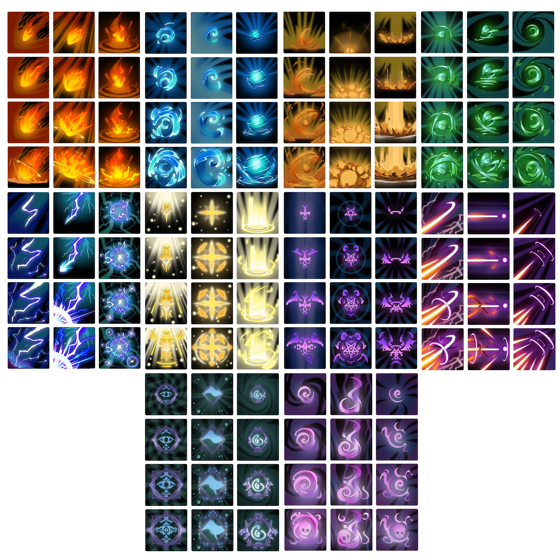 ArtStation - Skill icon sketches