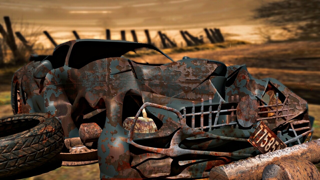 ArtStation - Old Damaged Rust Car Model