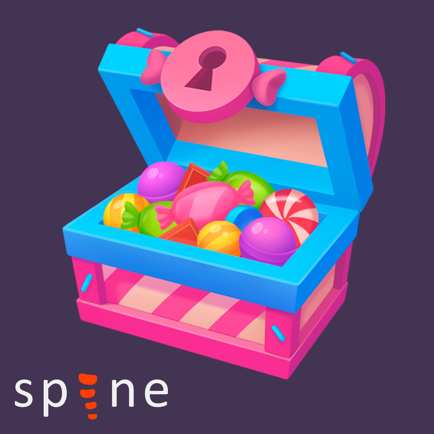ArtStation - Candy Chest Art + Spine Animation