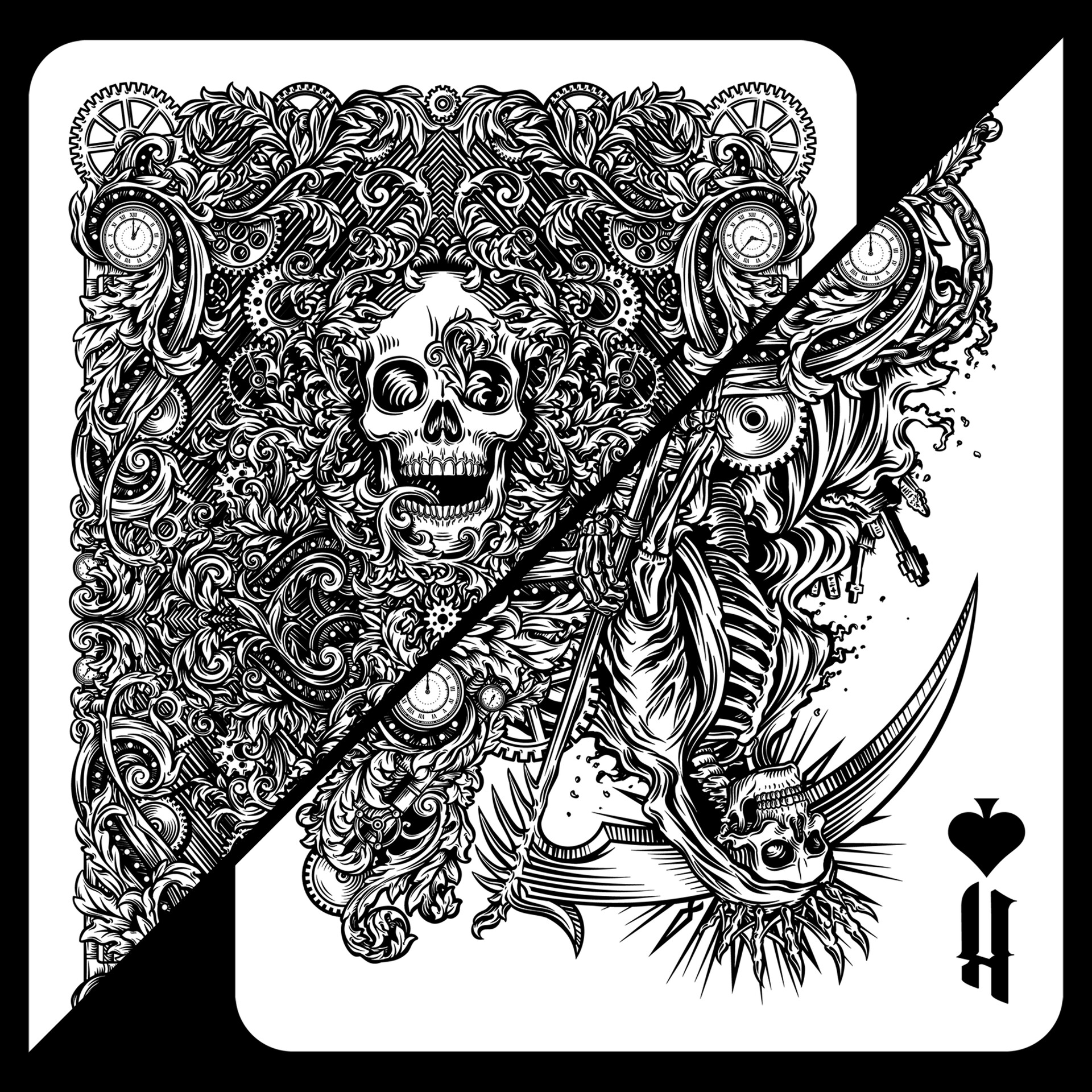 ArtStation - Mortalis Machina - Custom Goth Steampunk Playing Card Deck
