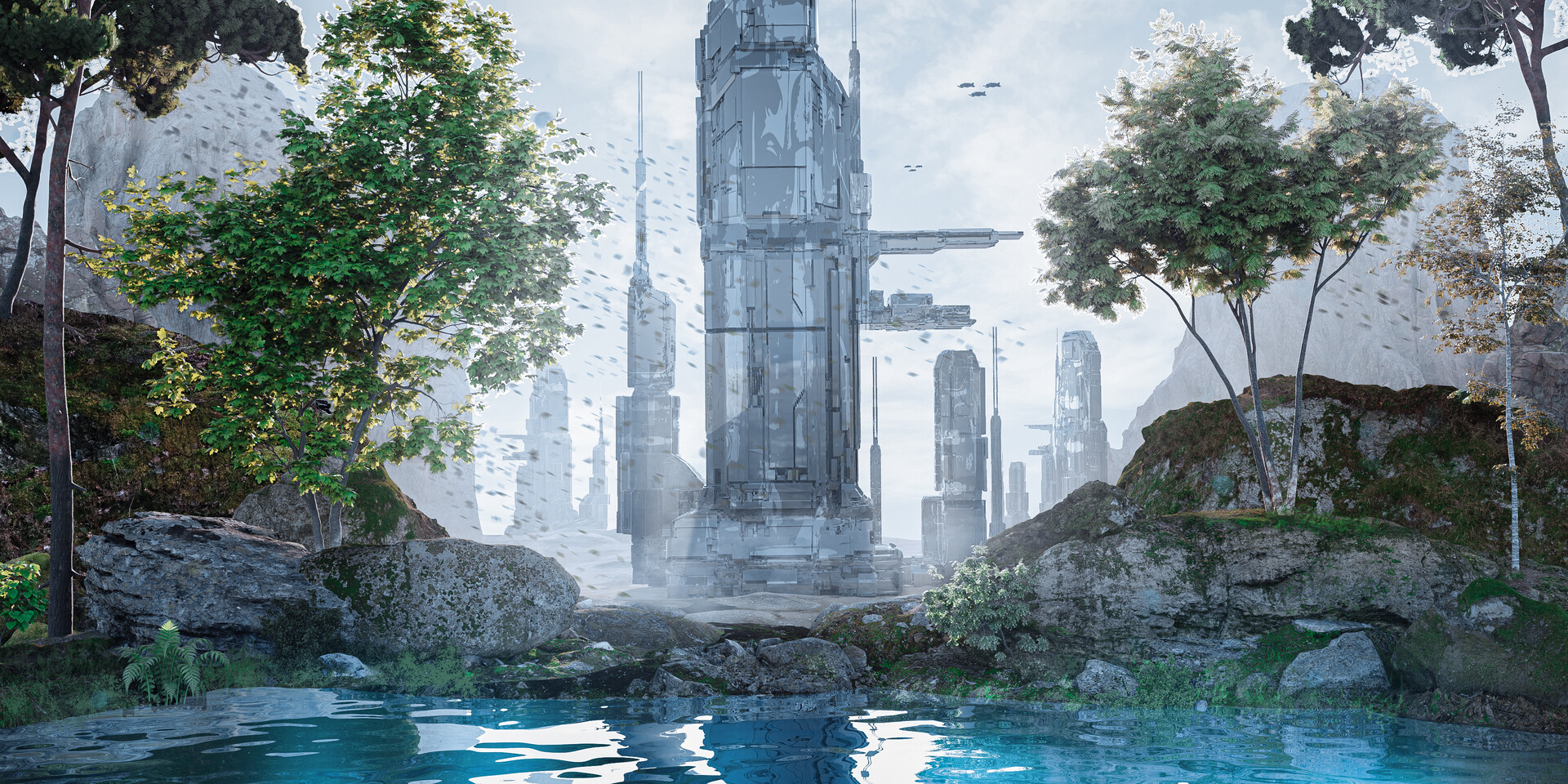 ArtStation - Alien Skyscrapers in a Nature View