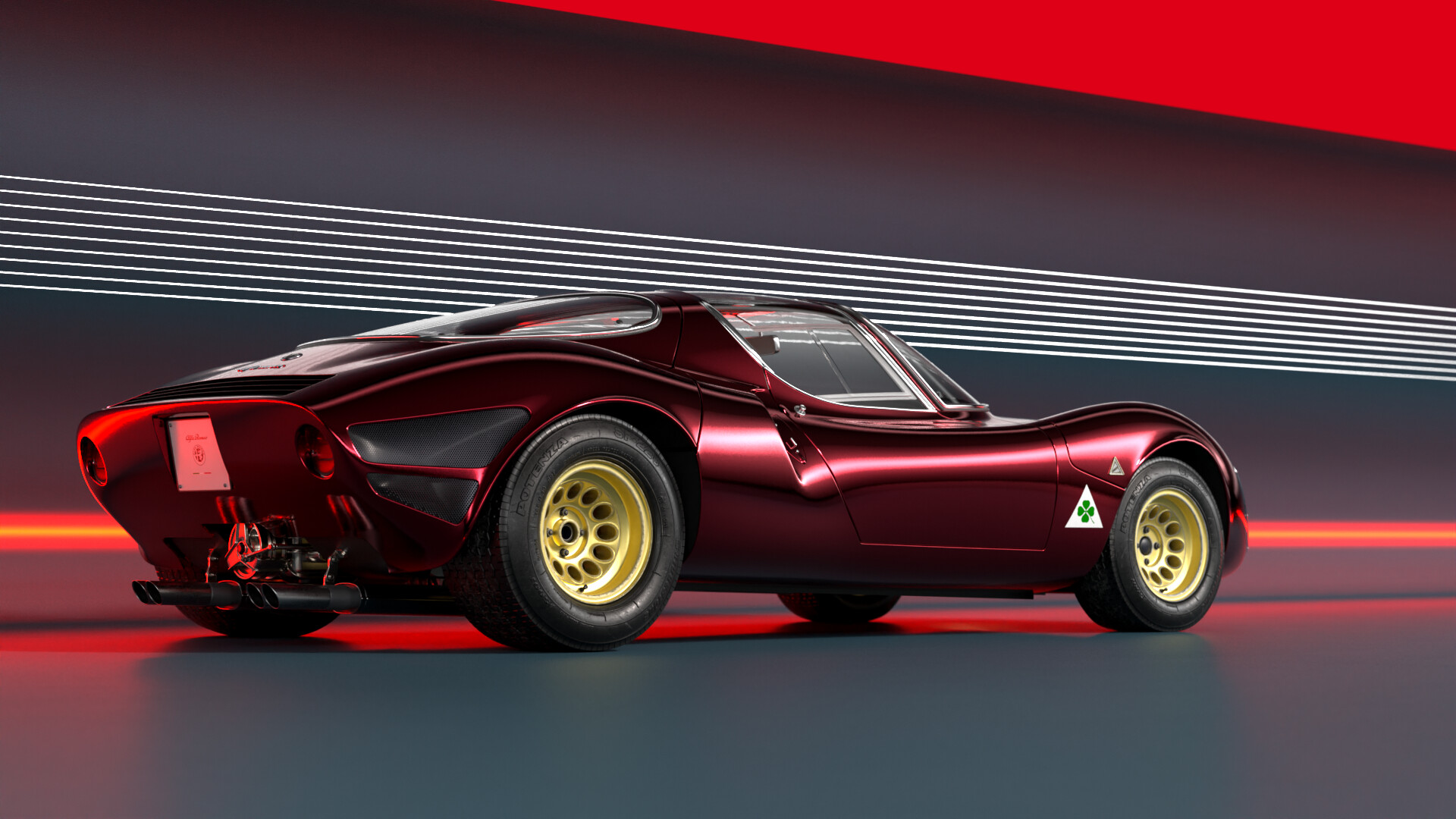 ArtStation - Alpha Romeo 33 Stradale - Deep Red