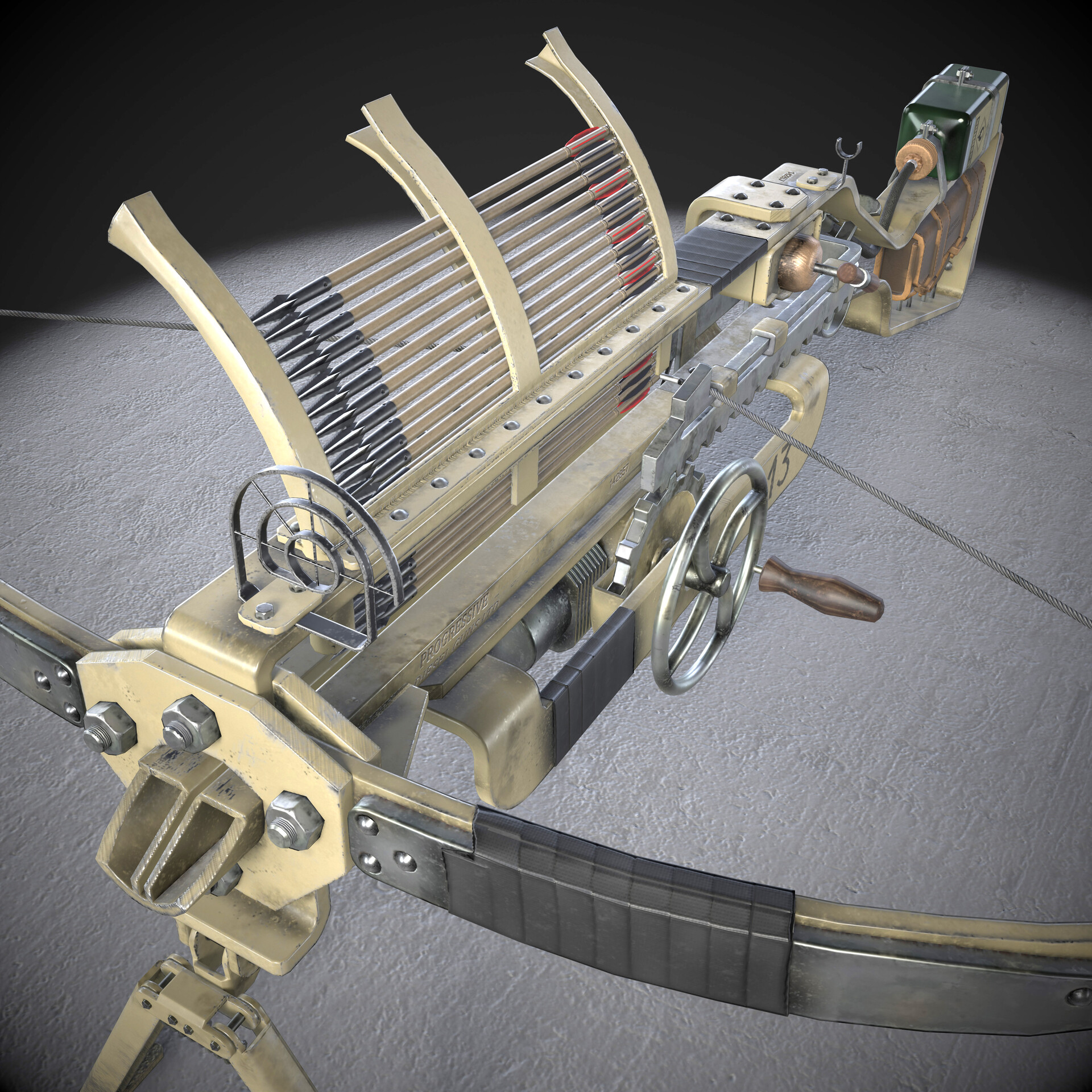 ArtStation - Dieselpunk machinegun-crossbow