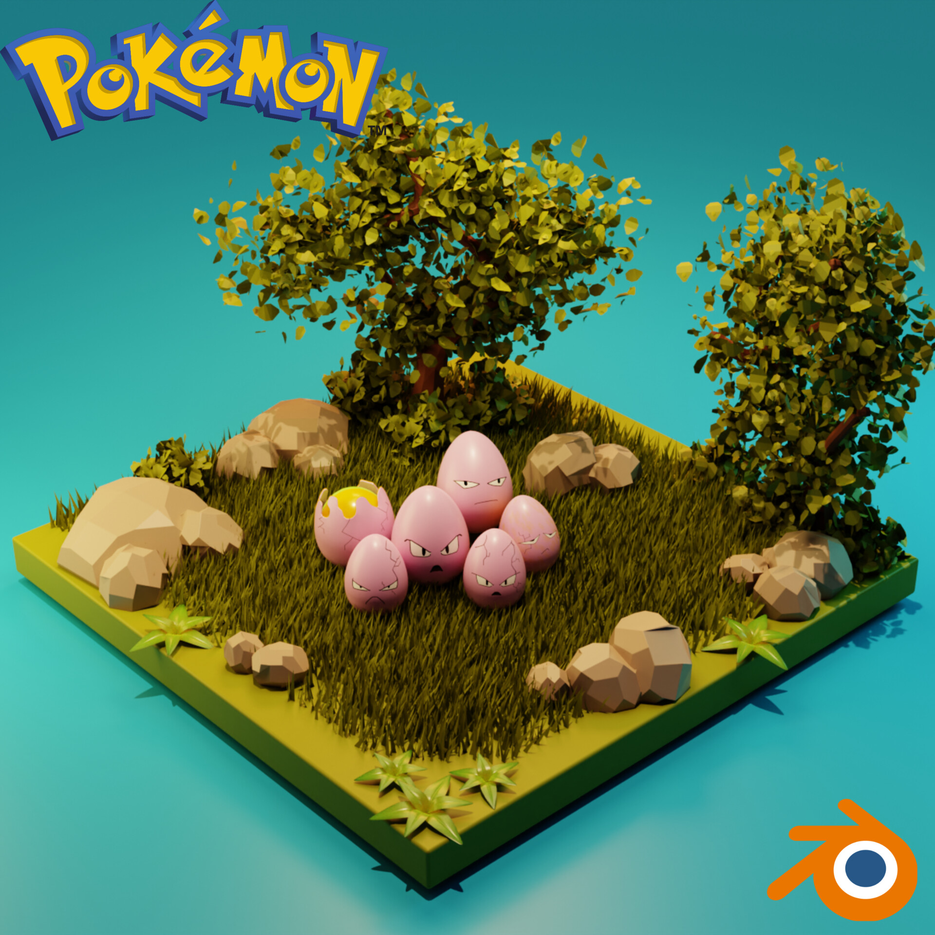 ArtStation - Pokemon - Exeggcute 3D Model