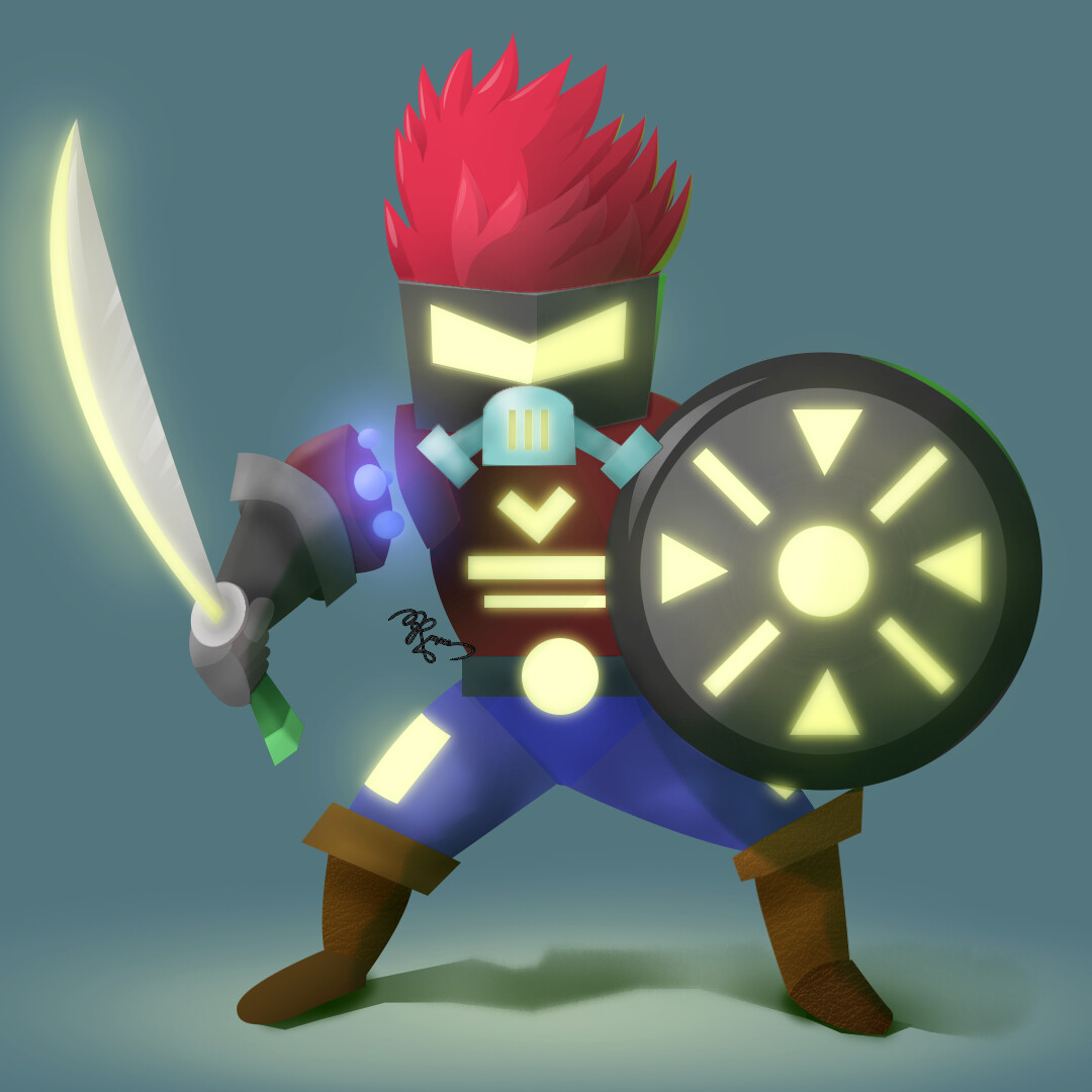 ArtStation - 2D Character Knight with shield and sword