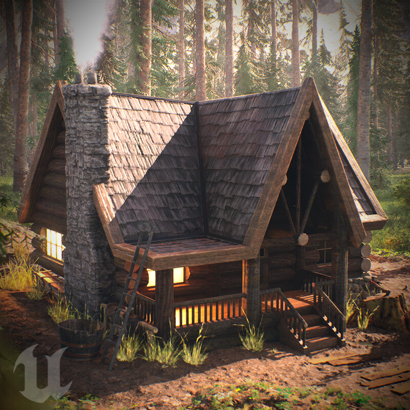 ArtStation - Wooden Cabin