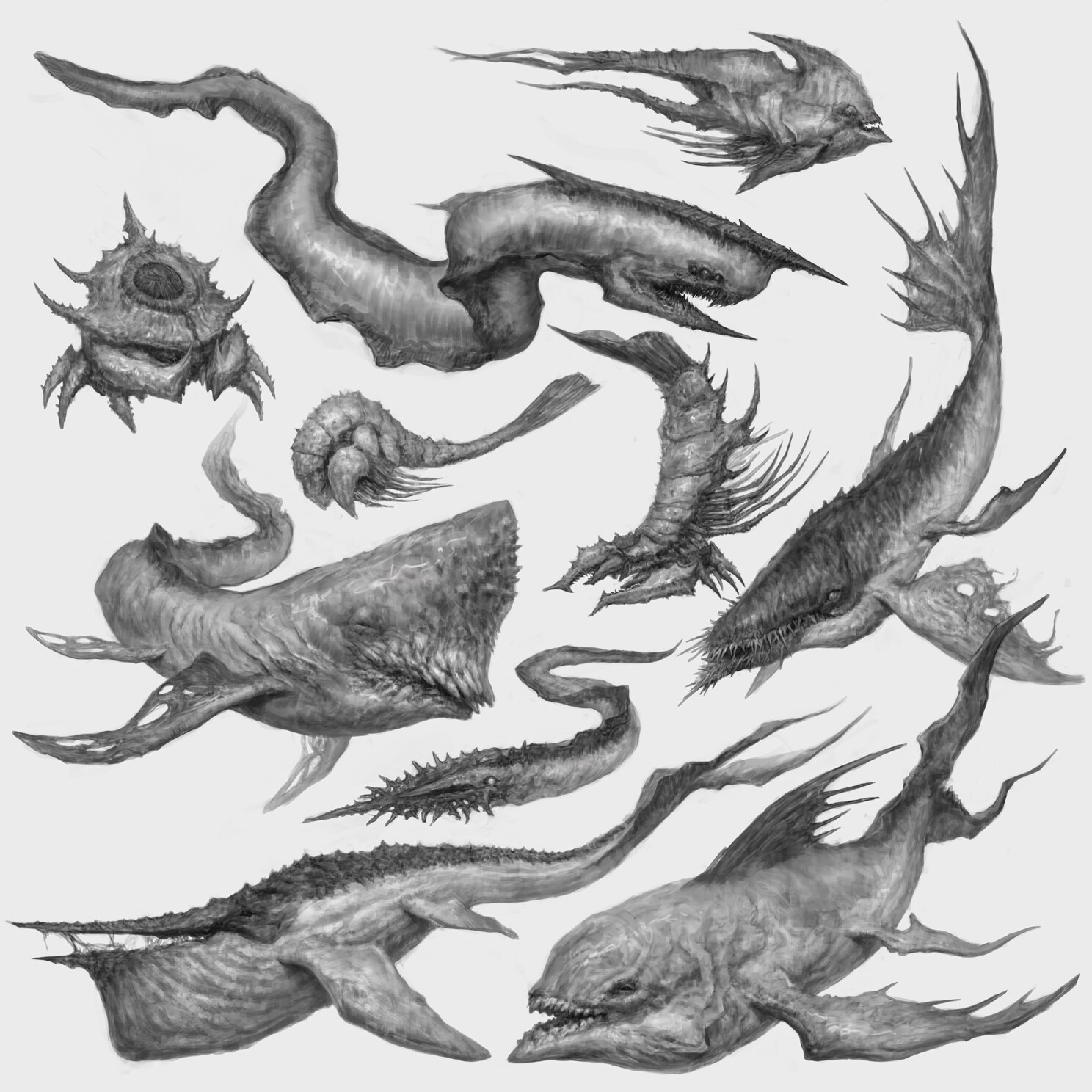 ArtStation - Sea creatures sketches