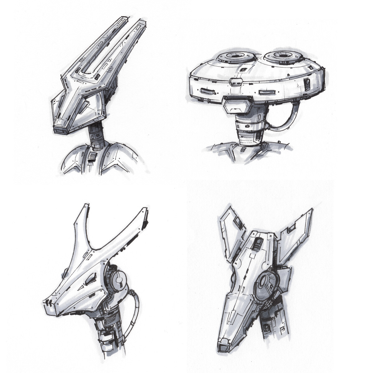 ArtStation - Robot Head Doodles 2022