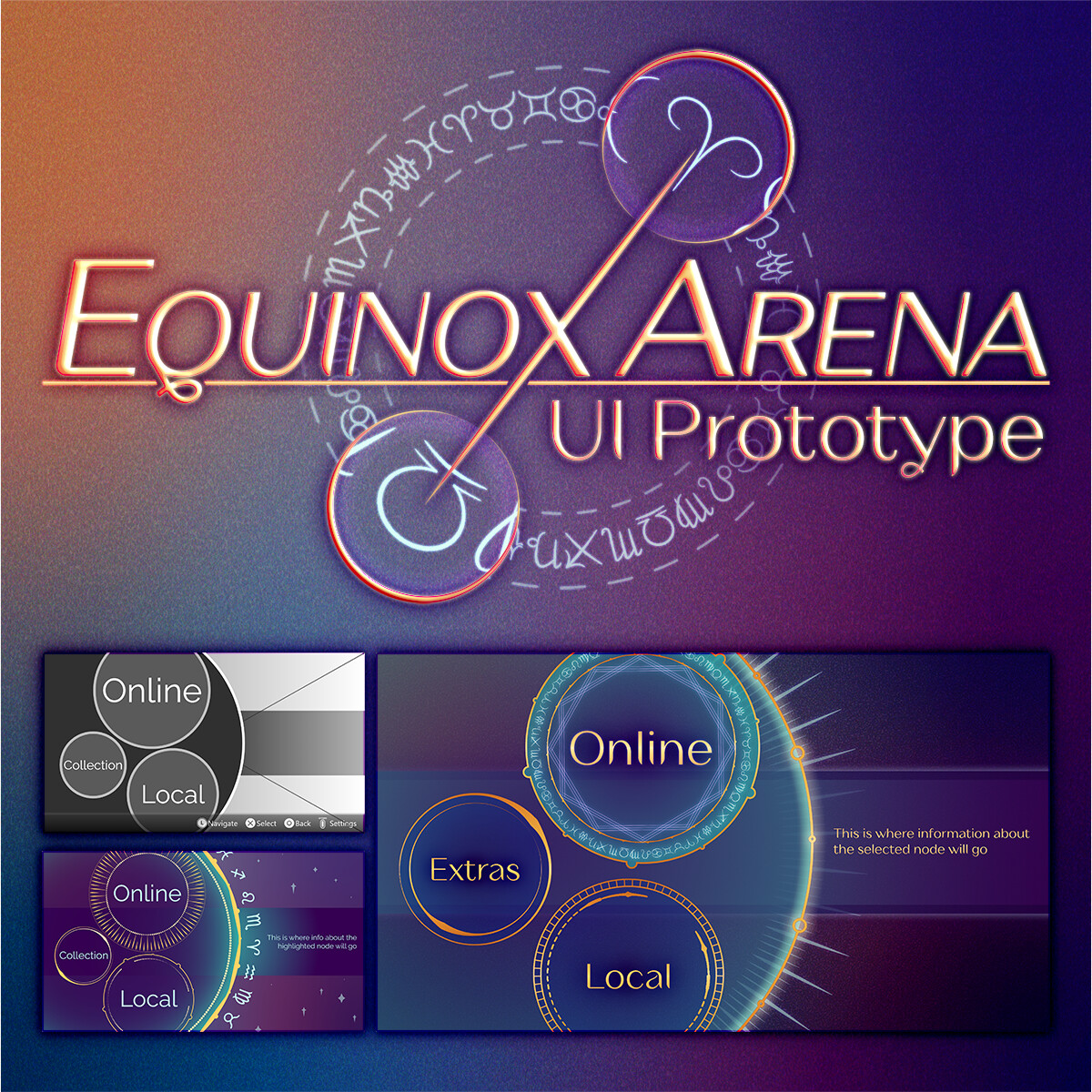 ArtStation - Equinox Arena Main Menu UX/UI Prototype