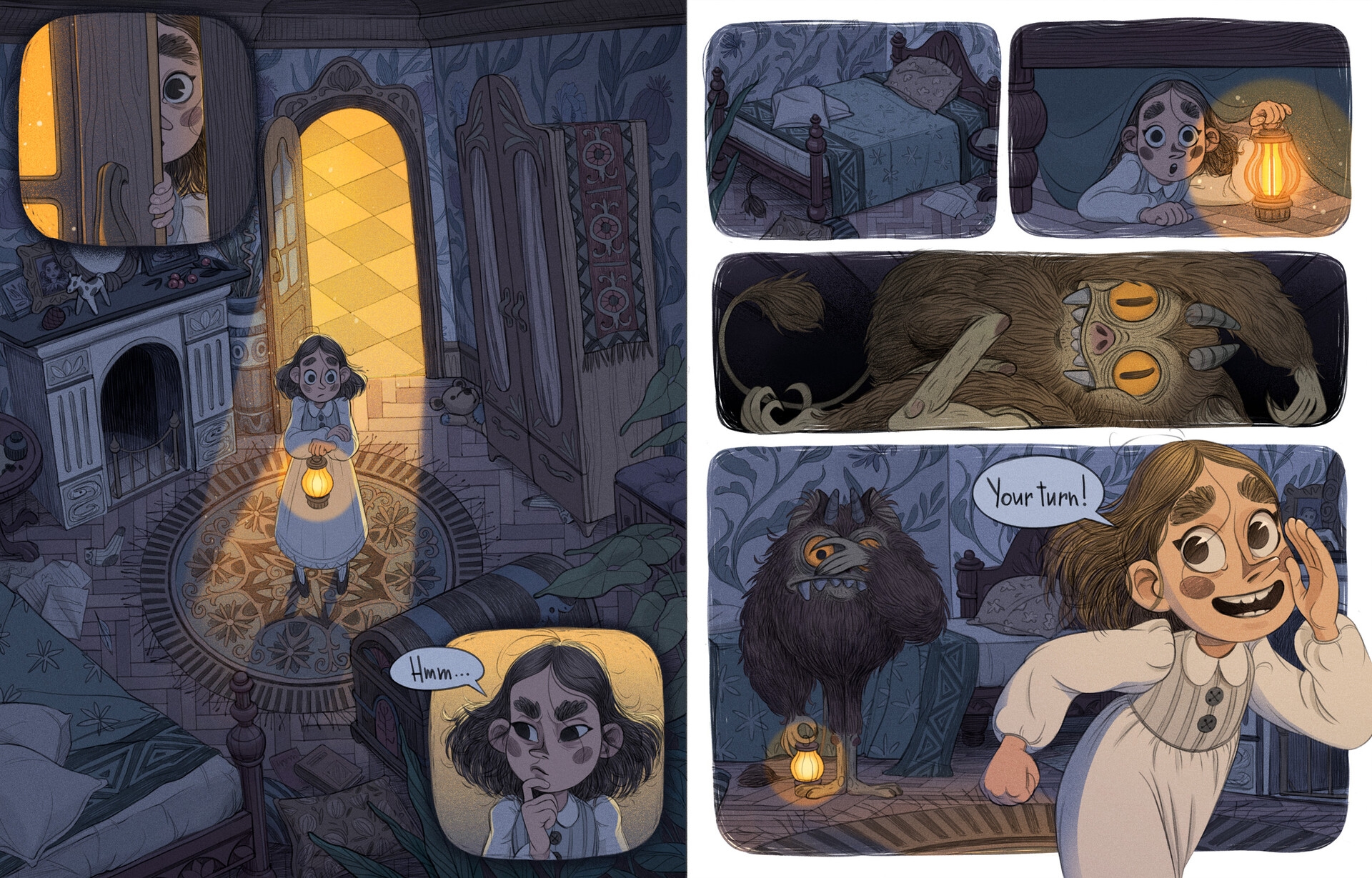 ArtStation - MOTION COMIC/scary tale "IN MY ROOM"