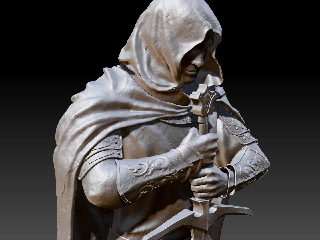 ArtStation - Acient Knight statue