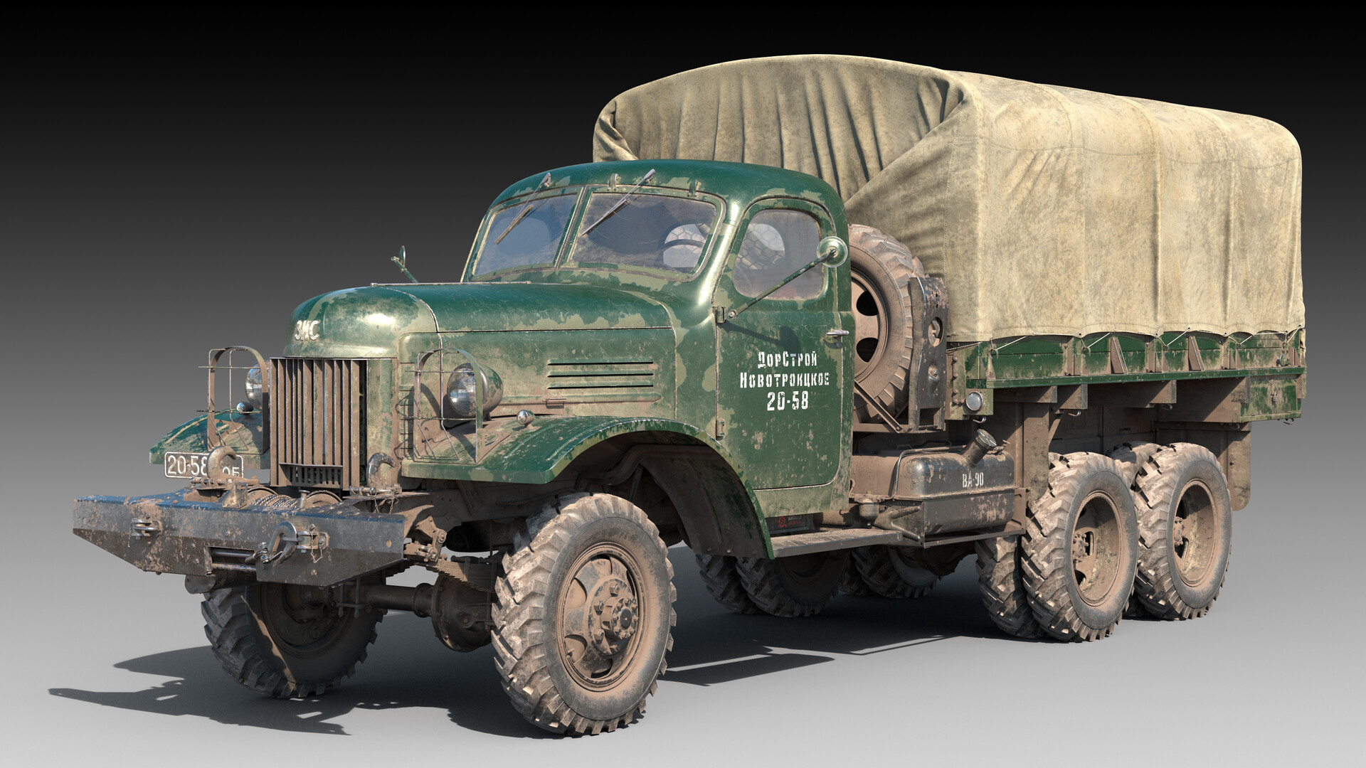 ArtStation - 3D model ZIS-151_Platforma Bort_Tent.