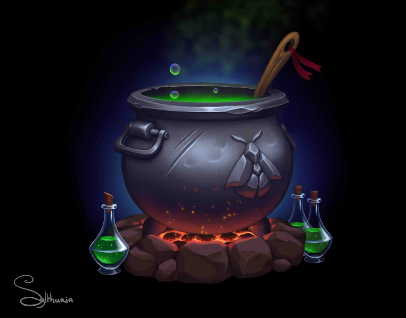 Samantha B. Lucas - Fantasy Illustration - Cauldron [Animated]