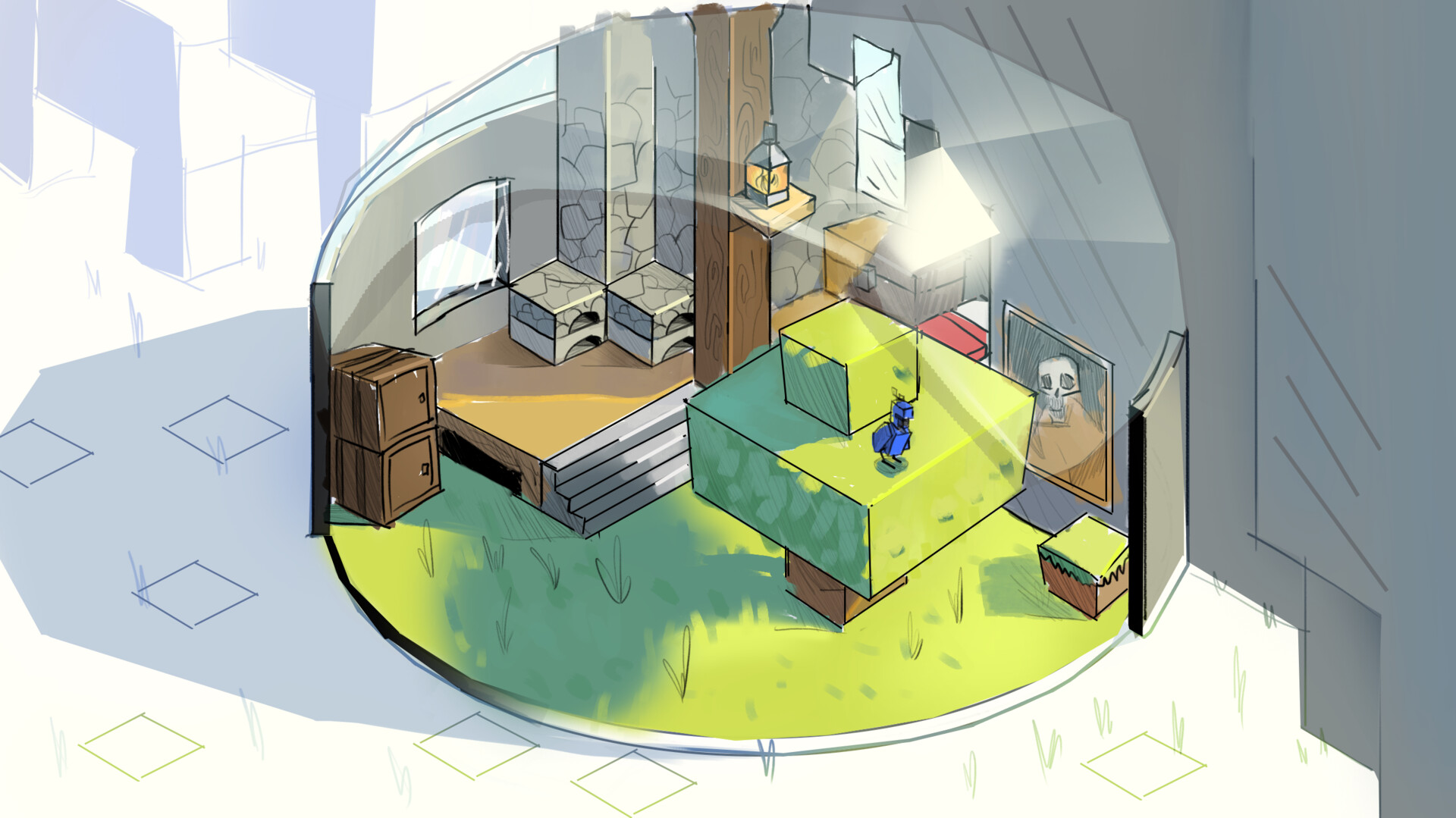 ArtStation - Dome Room Minecraft - Concept Art