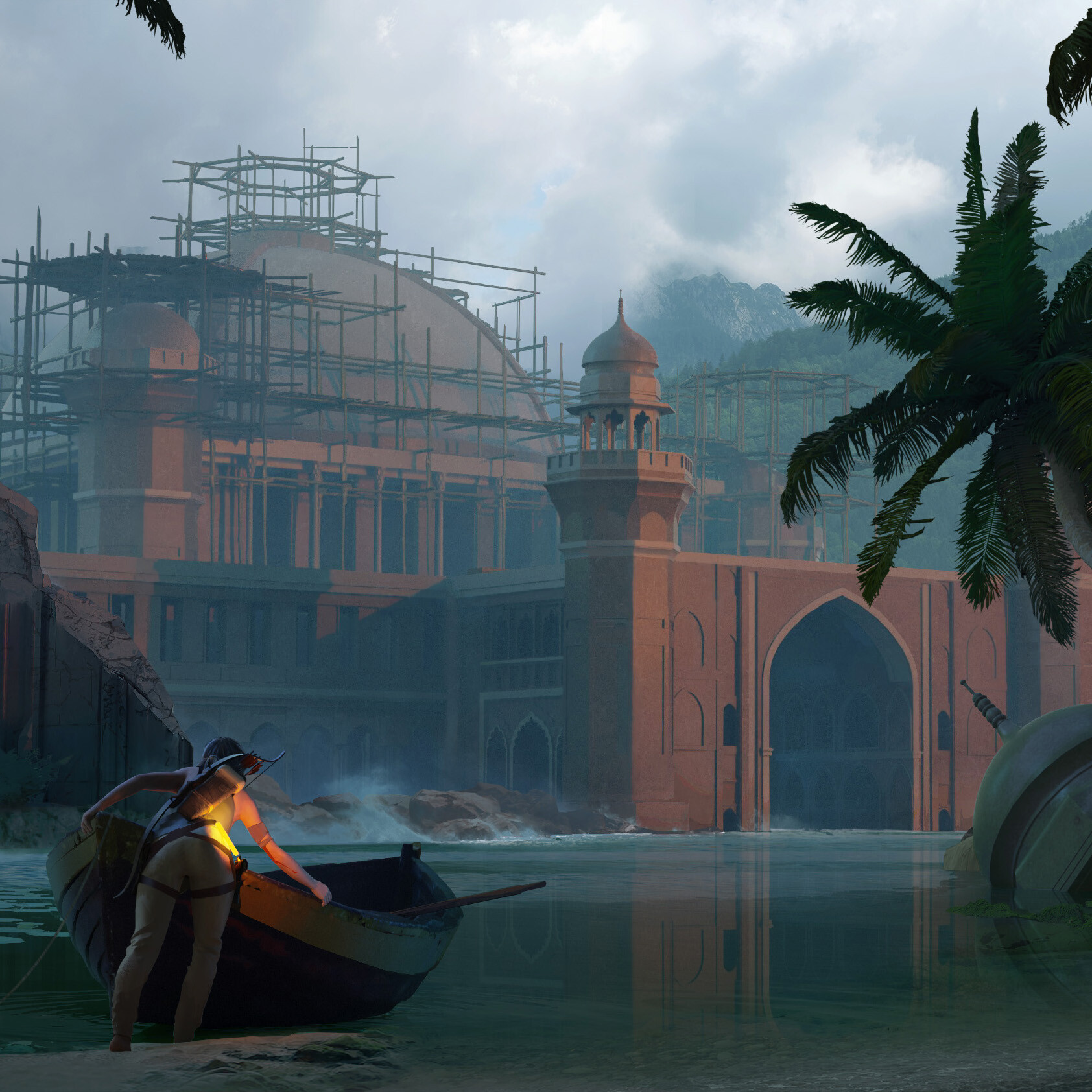 ArtStation - FLOODED TEMPLE - Tomb Raider fanart