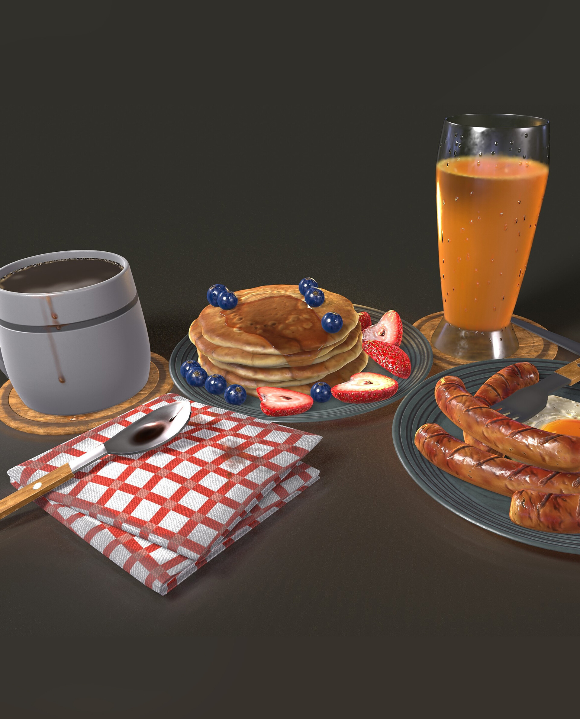ArtStation - Stylized Diner Breakfast