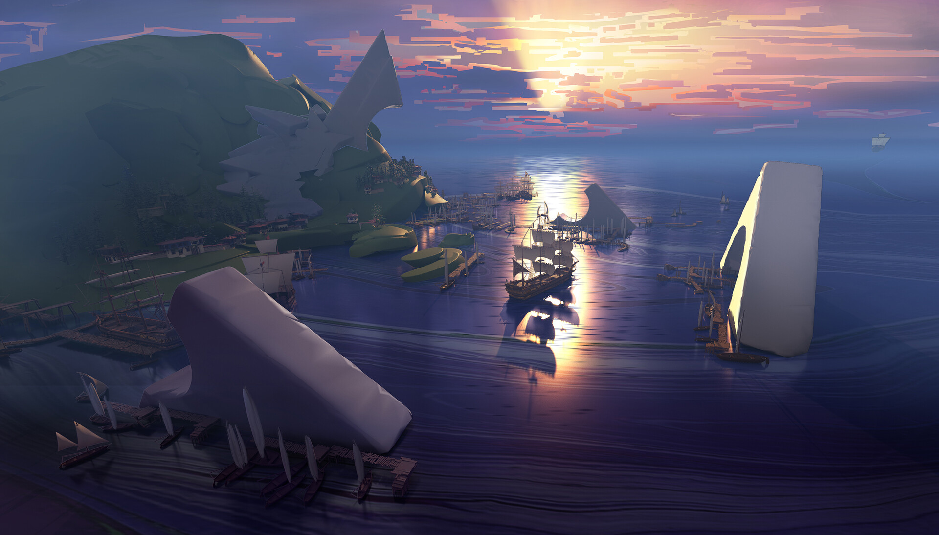 ArtStation - Triangle island illustrations