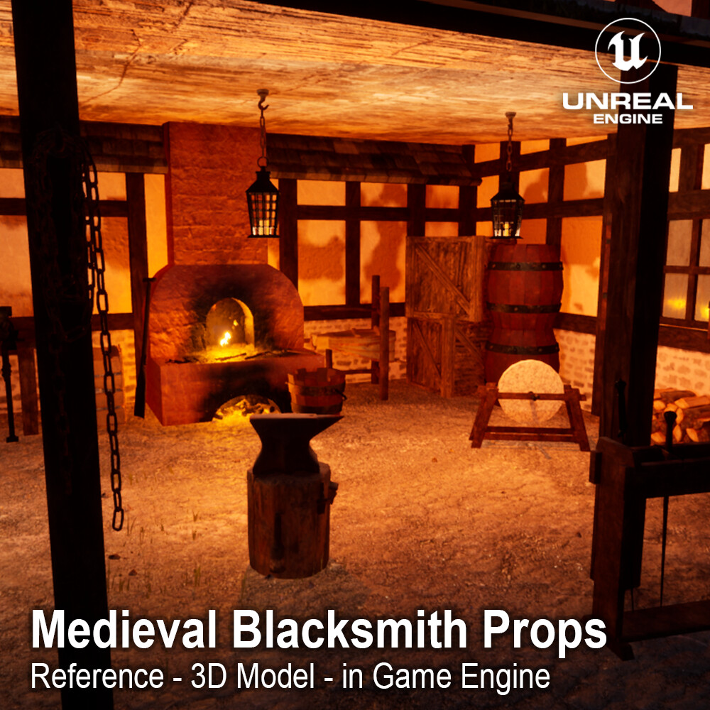 ArtStation - Medieval Blacksmith Workshop Props w/ Breakdown