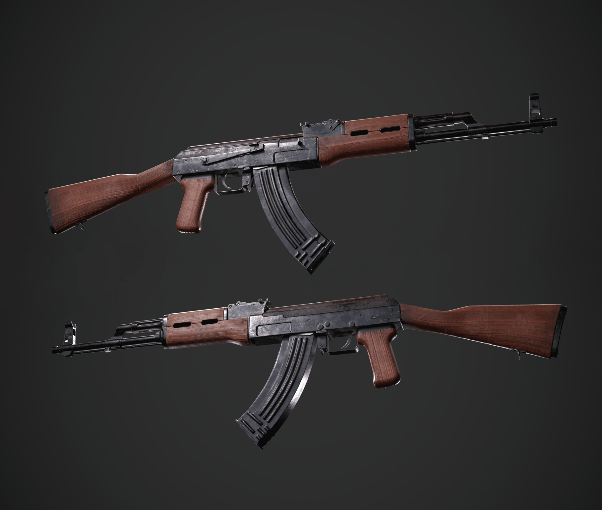 ArtStation - Hard Surface Modeling - AK-47 / AKS Kalashnikov Assault Rifles