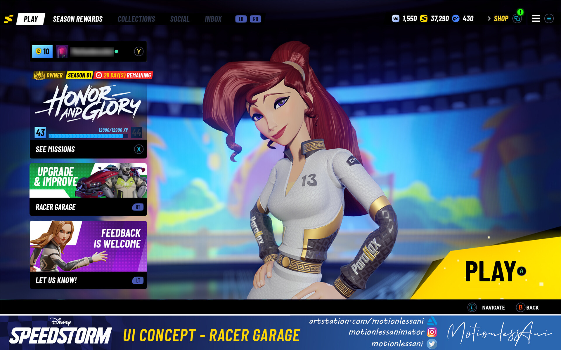 ArtStation - Speedstorm - Racer Garage UI Design