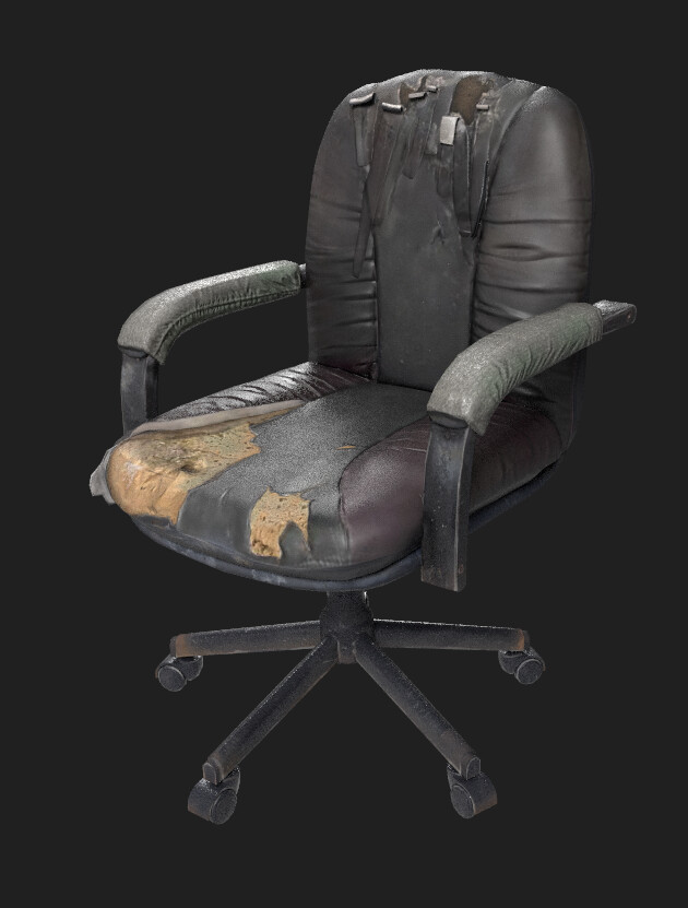 ArtStation - wrecked office chair