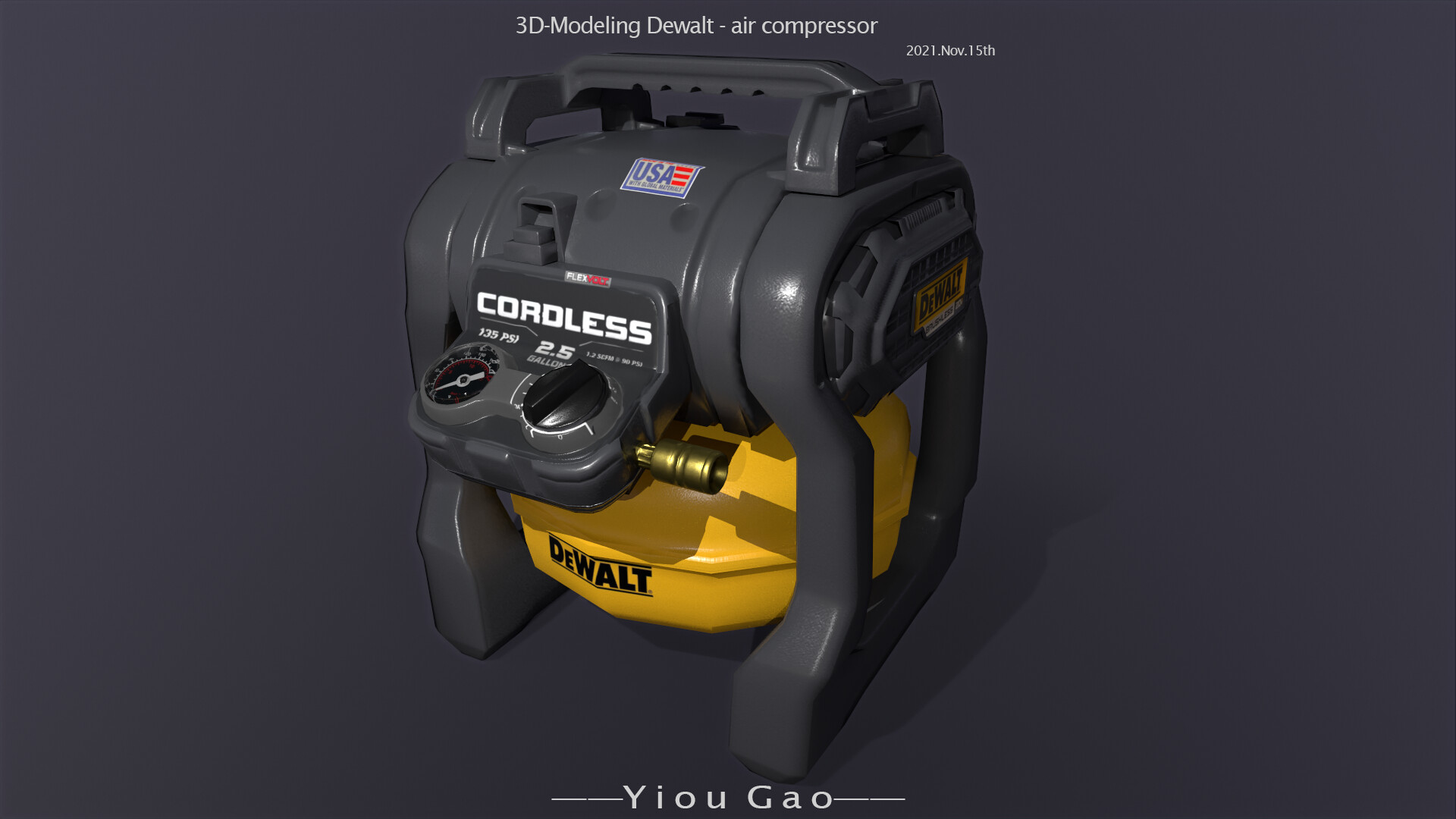 ArtStation - 3D-Modeling Dewalt - air compressor