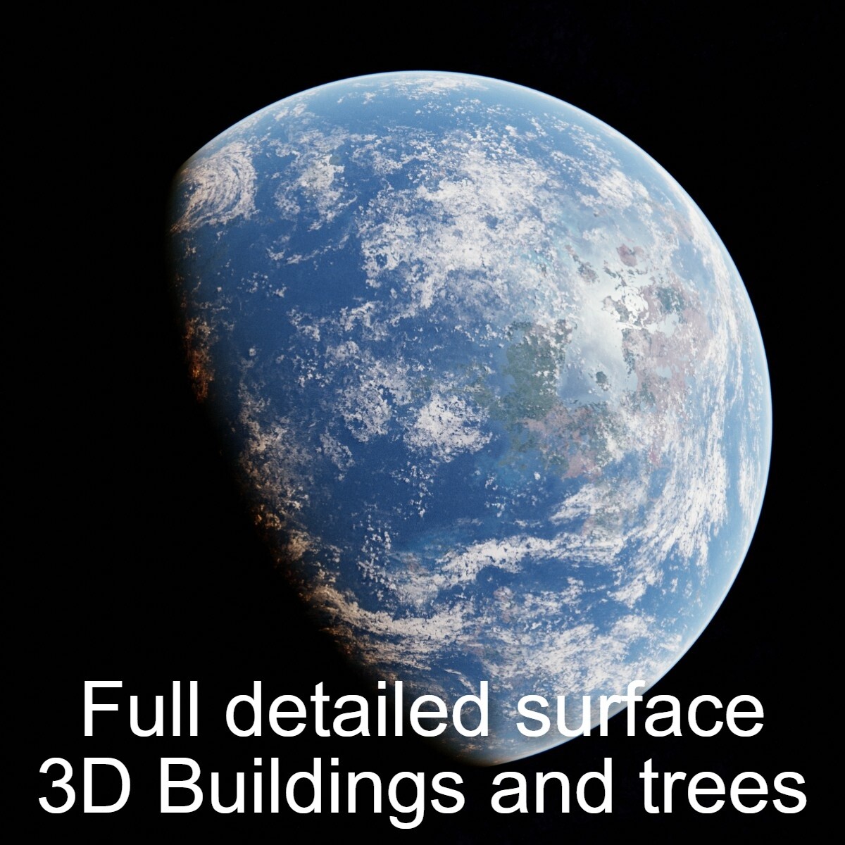 ArtStation - Large scale procedural planet with 3D cities and ...