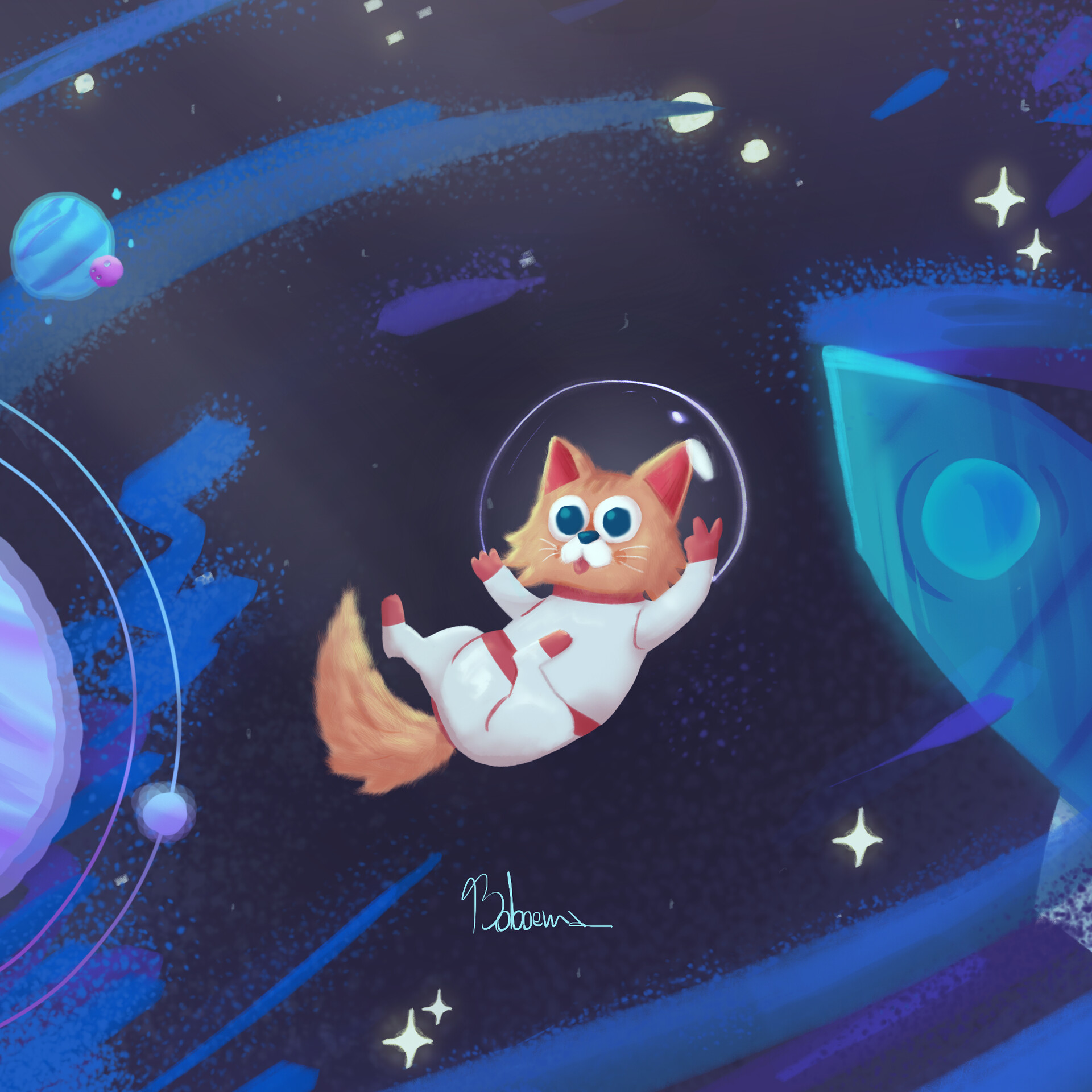 ArtStation - Rocket Cat / 2D character design