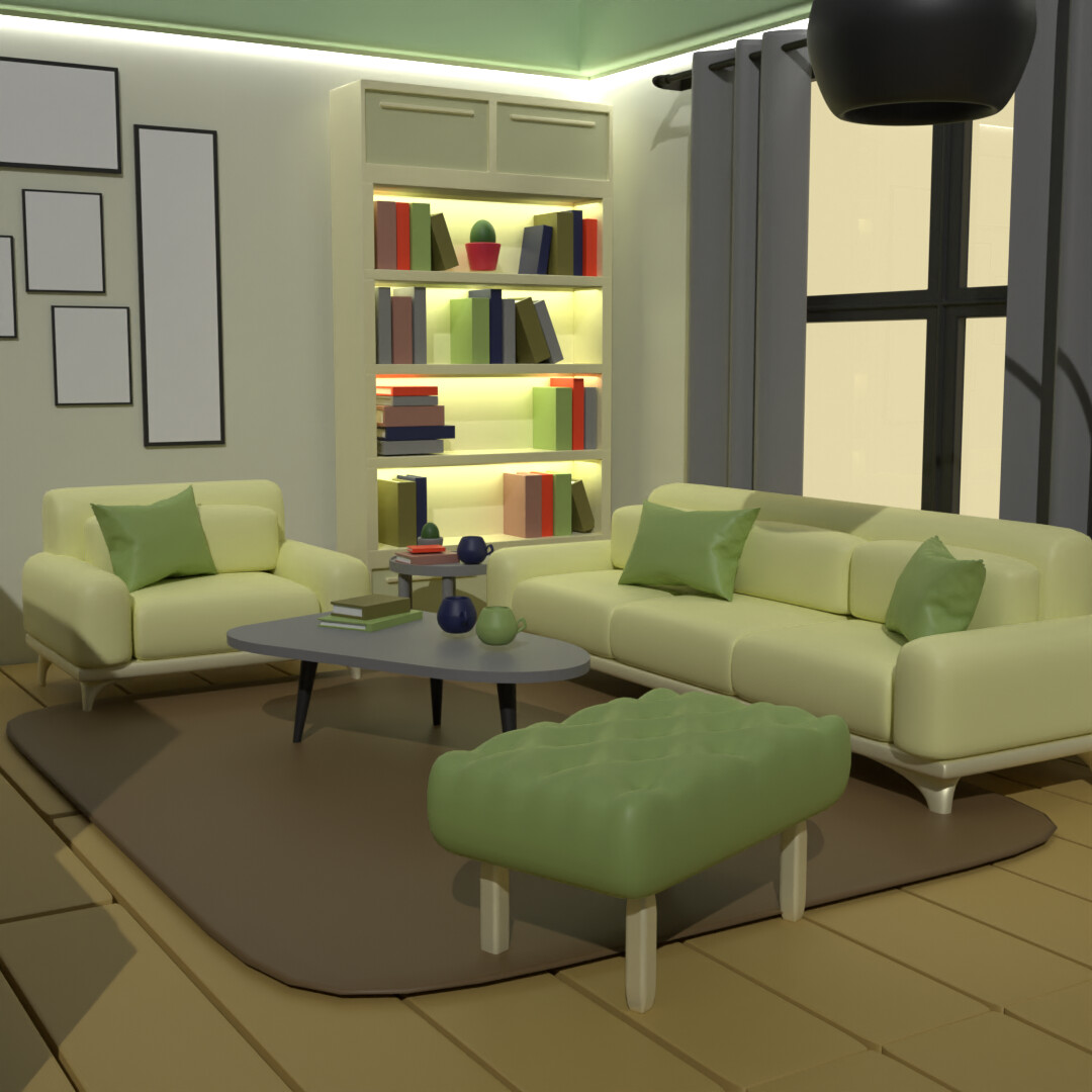 ArtStation - Mid-Poly Living Room