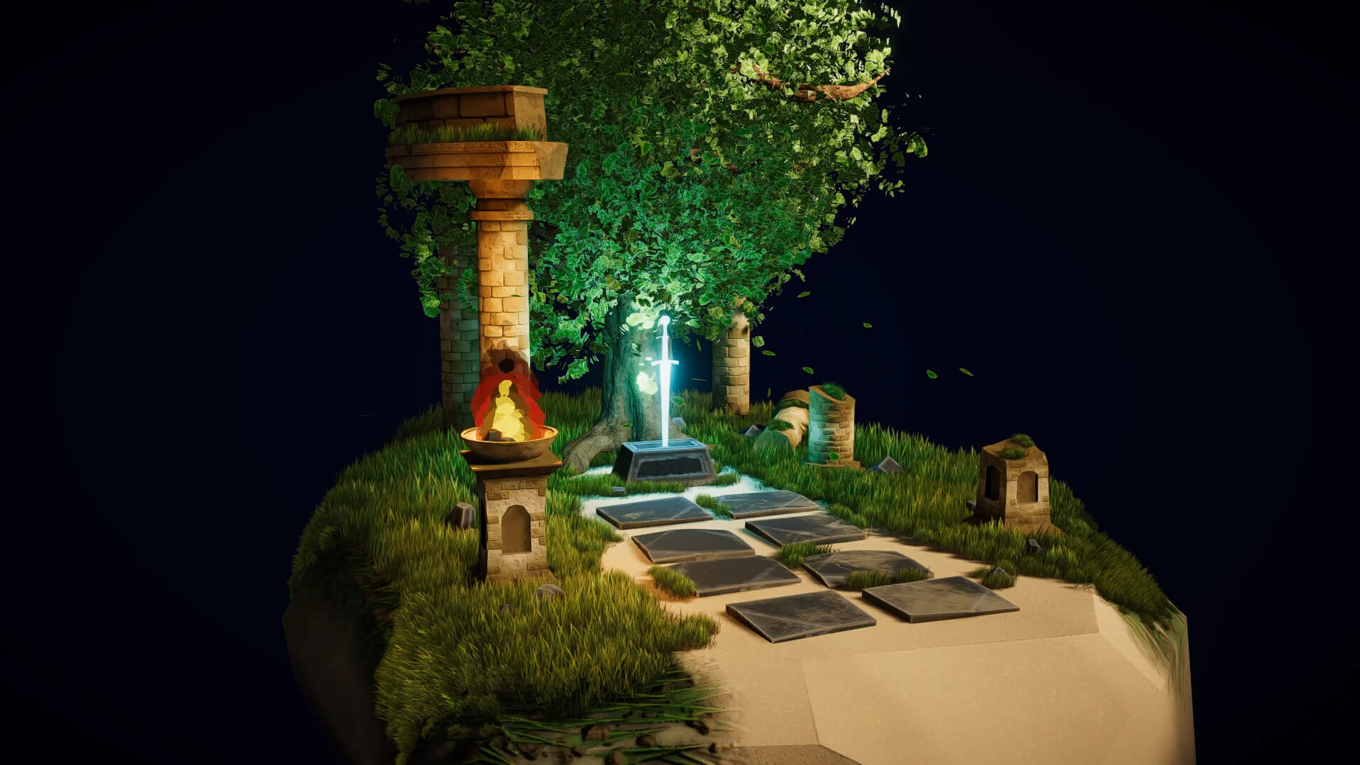 ArtStation - Sword Temple - Stylized Diorama