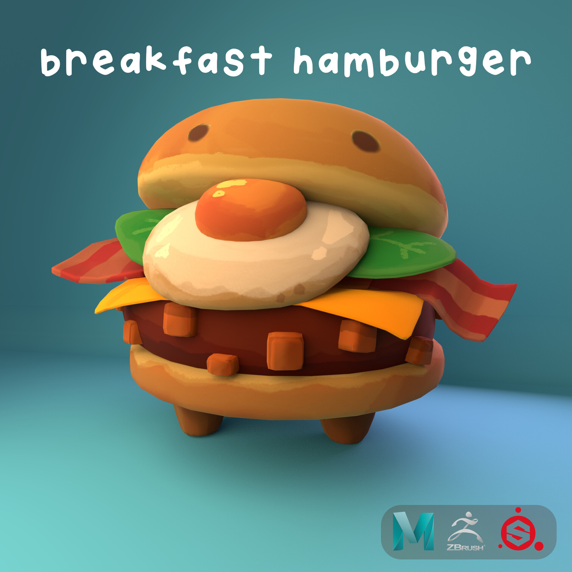 ArtStation - Breakfast Hamburger