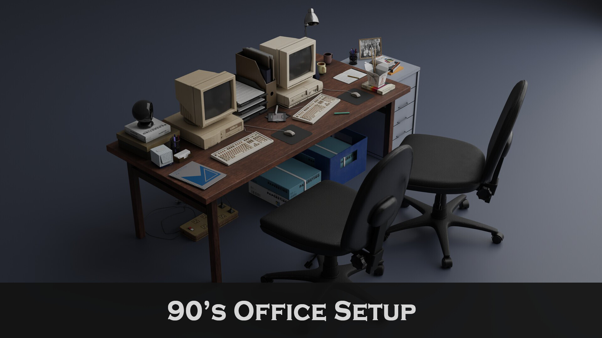 ArtStation - 90's office setup