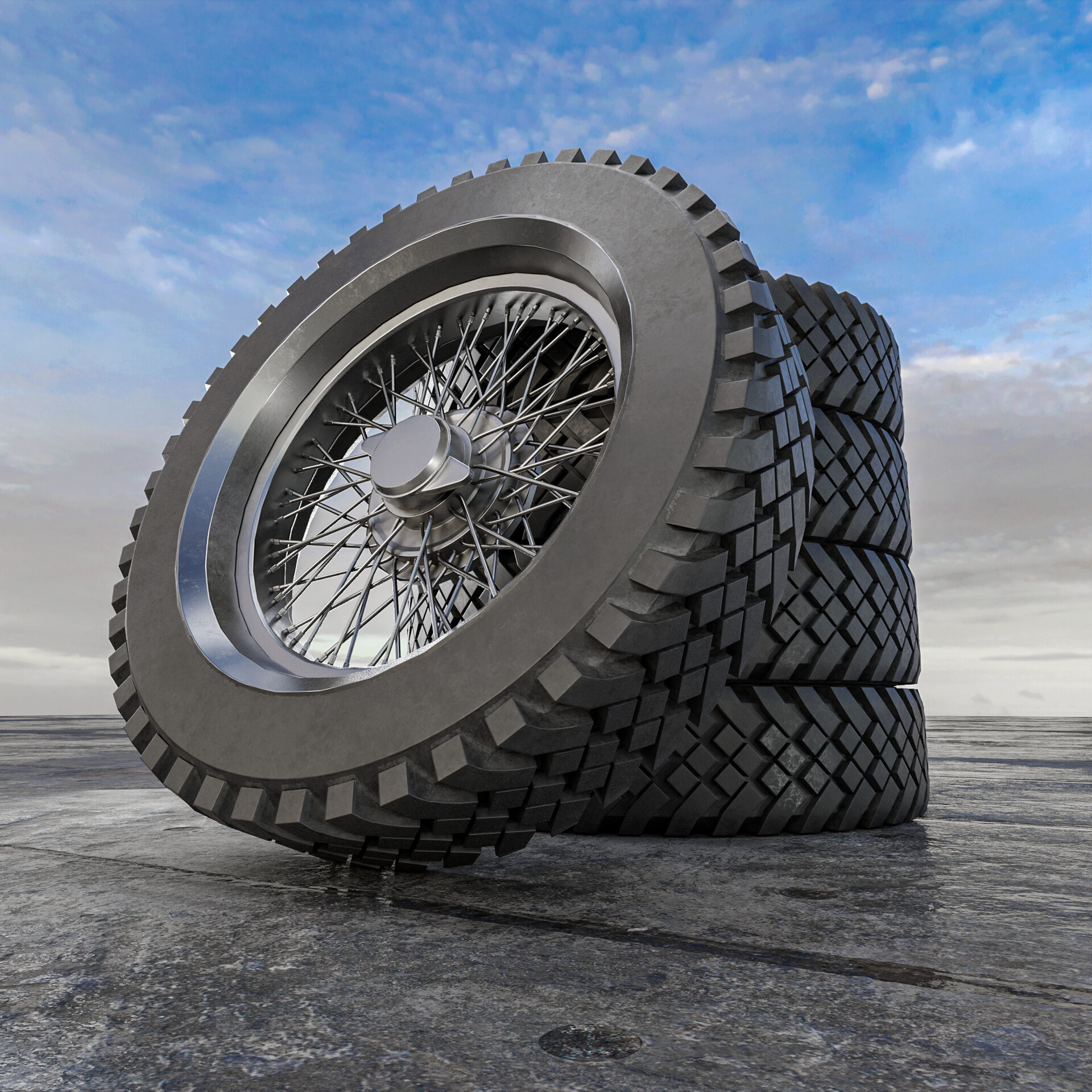 ArtStation - Car wheel with spokes