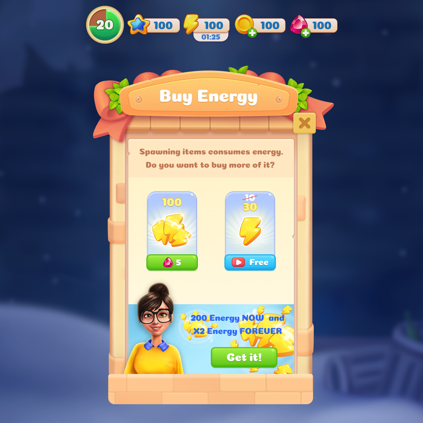 Tatyana Moskaleva - UI window for game "Merge Decor"