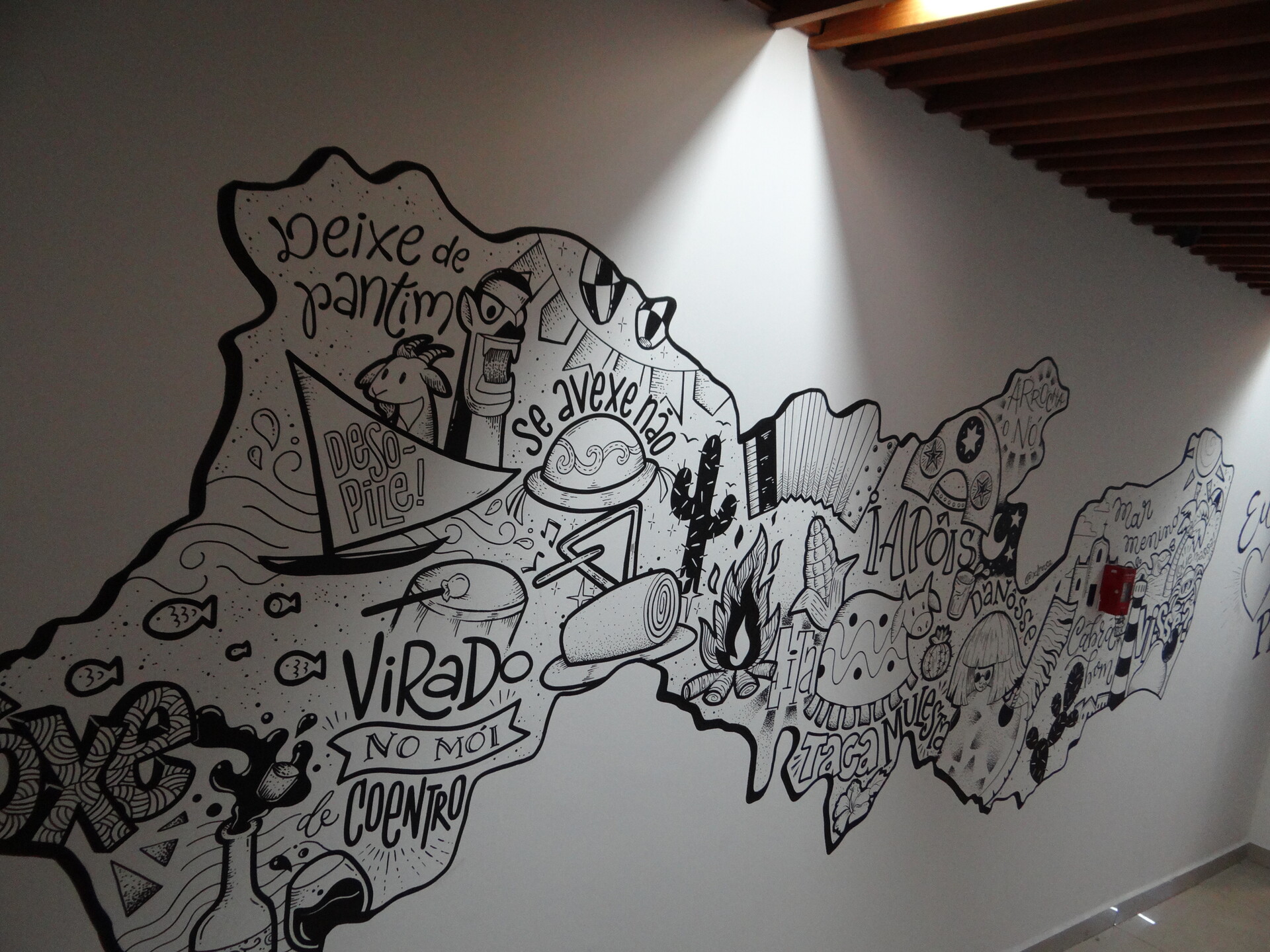 ArtStation - Wall drawing of Pernambuco map with Posca