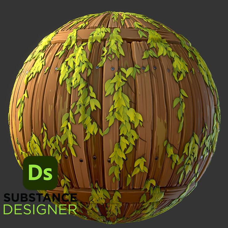ArtStation - Stylized Wood with Foliage - Substance 3D Designer