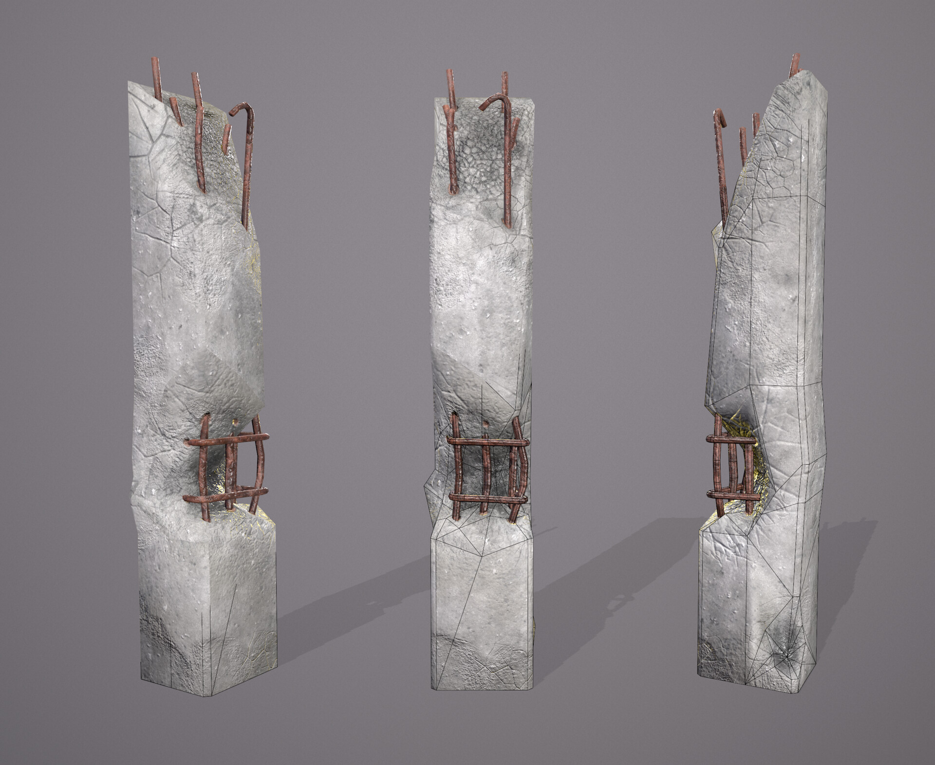 ArtStation - Damaged Concrete Pillar