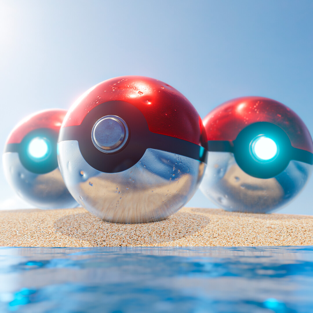 ArtStation - Realistic Pokeballs